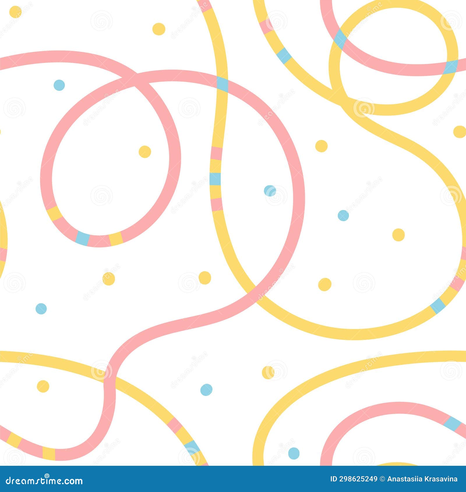 Naive Seamless Squiggle Pattern with Bright Pink and Purple Wavy Lines ...