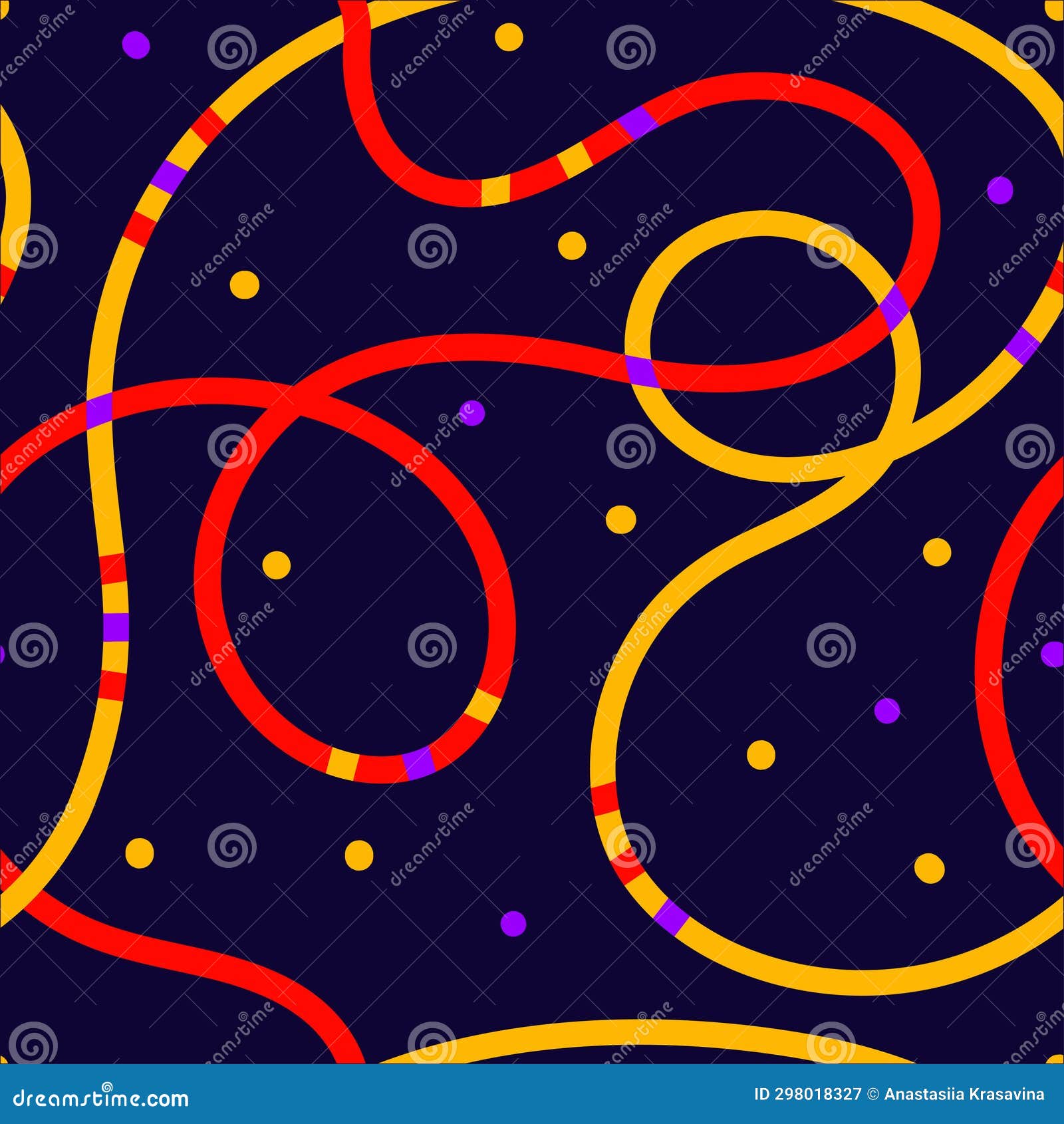 Seamless Squiggle Ring All Over Print Background Texture. Modern Cut ...