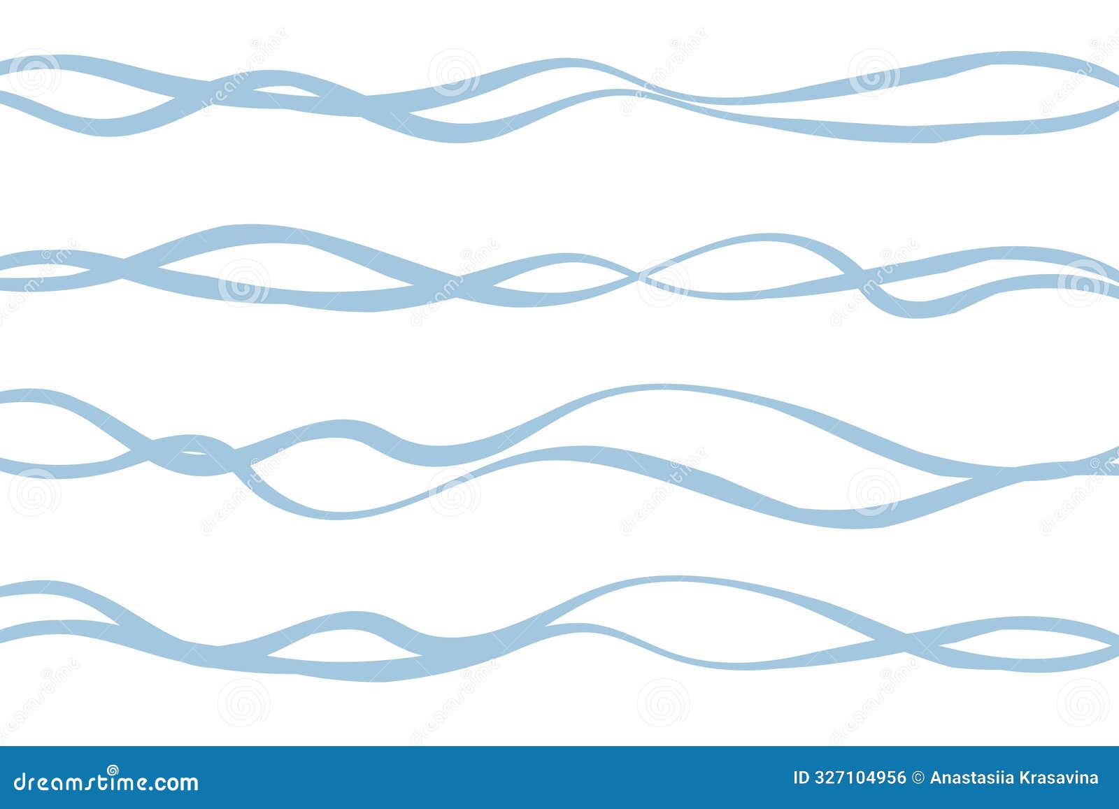 Naive Squiggle Pattern with Bright Blue Wavy Lines on a Light ...