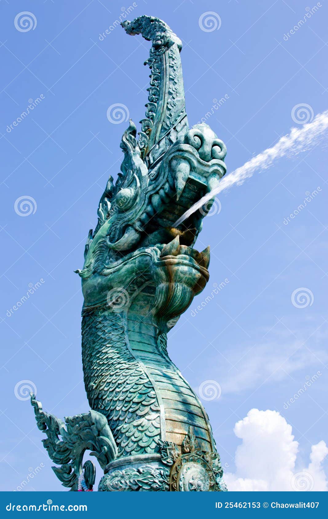 Yellow Naka (giant Snake) Statue On Top Of Main Stair Leading To The ...