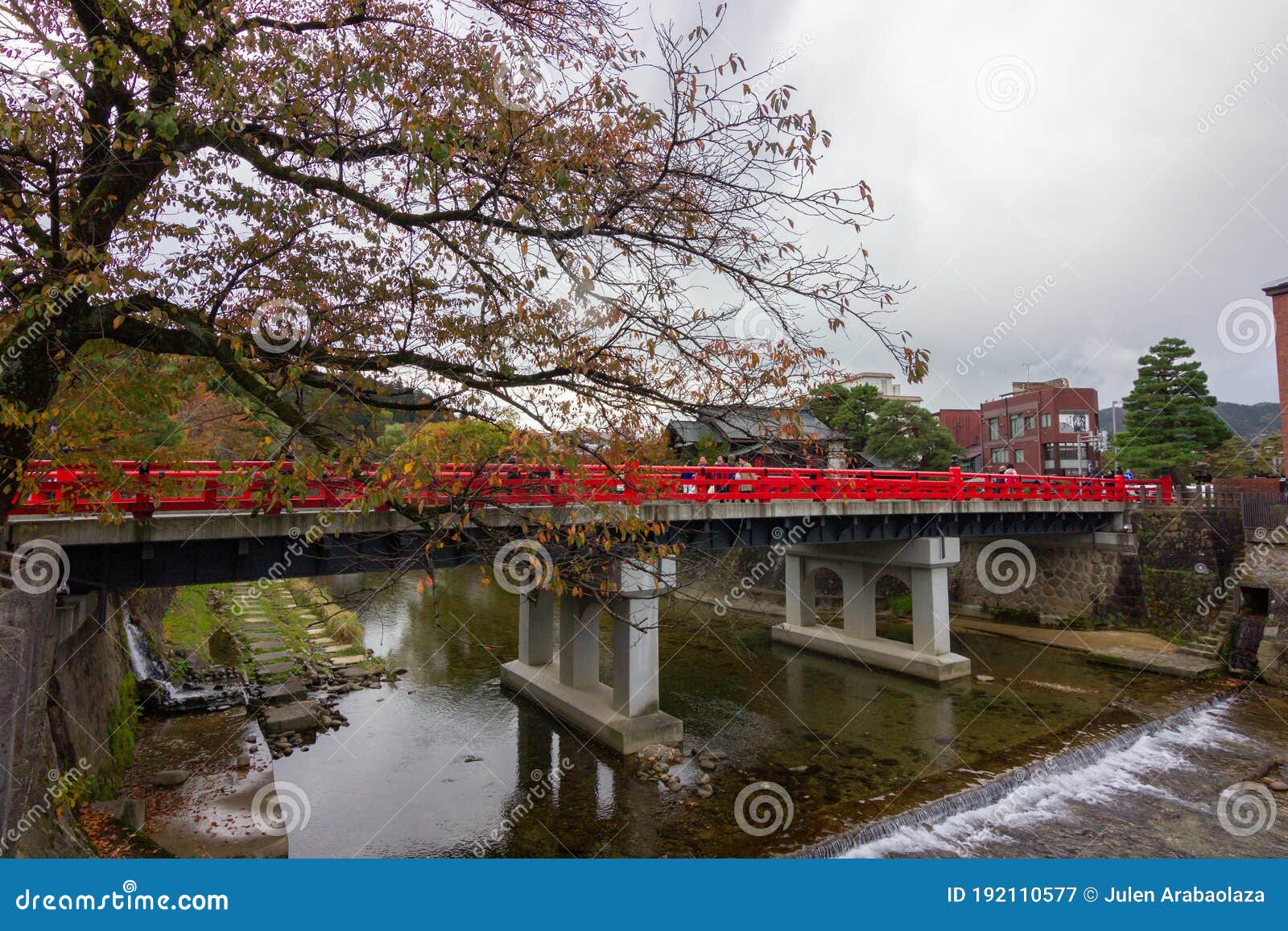Nakabashi Bridge in Takayama Japan Stock Image - Image of blue, autumn ...