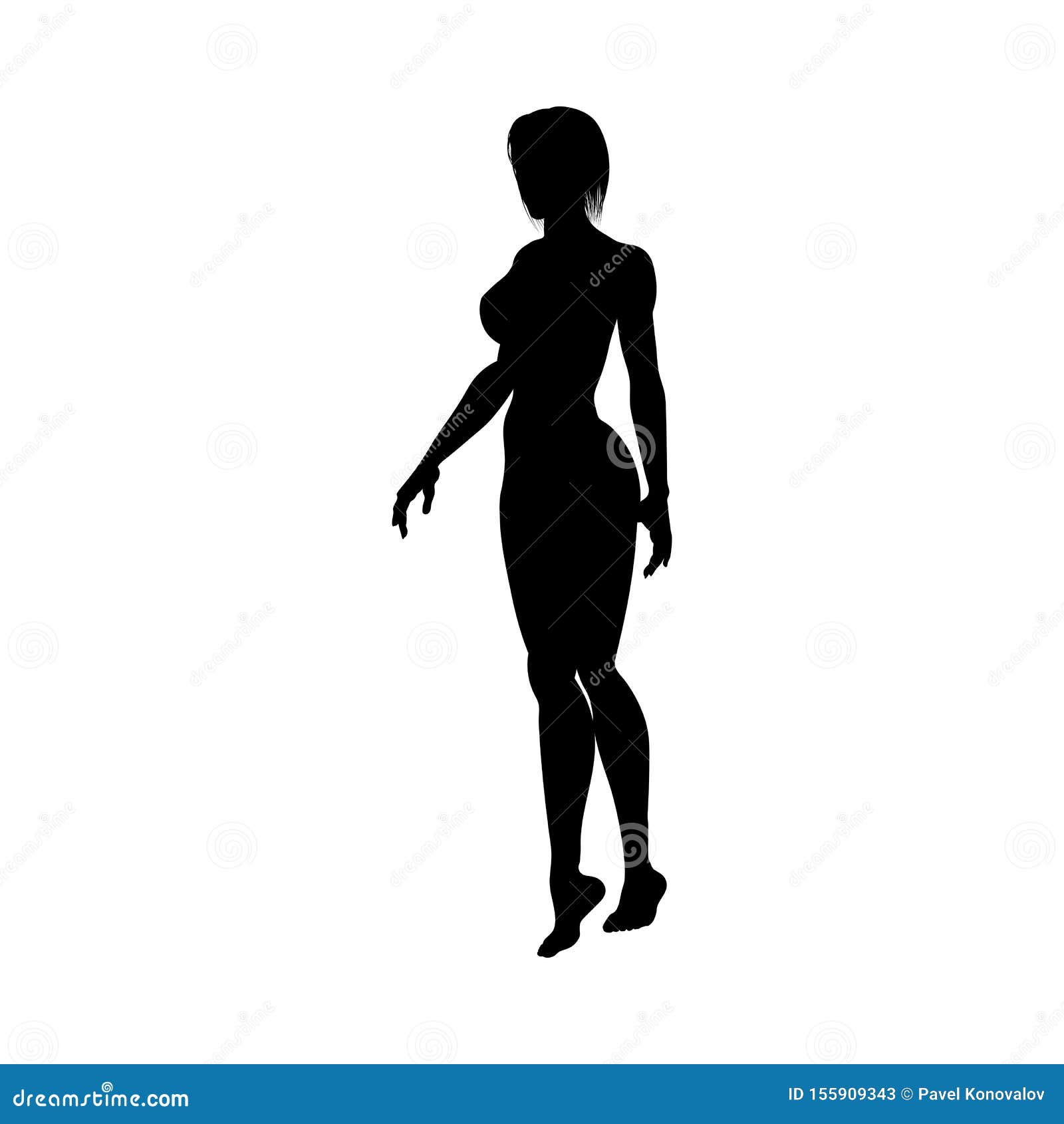 Naked Girls Silhouette Stock Vector Illustration Of Girl 155909343