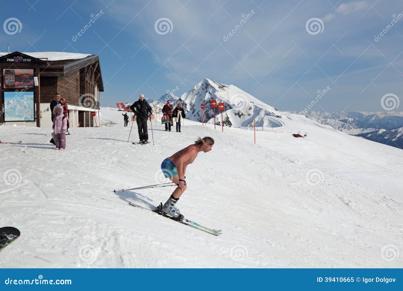 Naked Skier Editorial Image Image 39410665