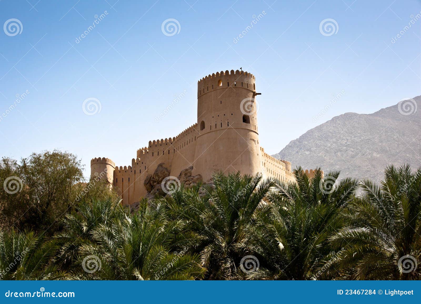 The Nakhl Fort in Al Batinah Stock Photo - Image of monument, land ...
