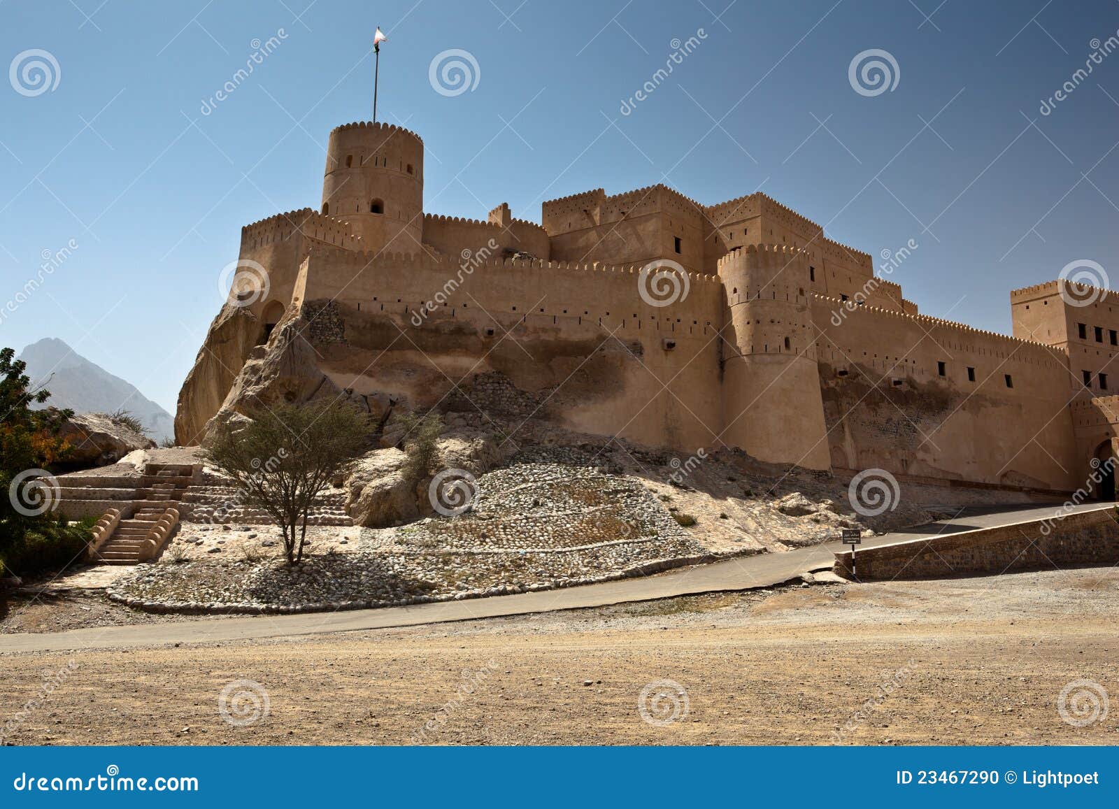 The Nakhl Fort in Al Batinah Stock Photo - Image of landmark, oman ...