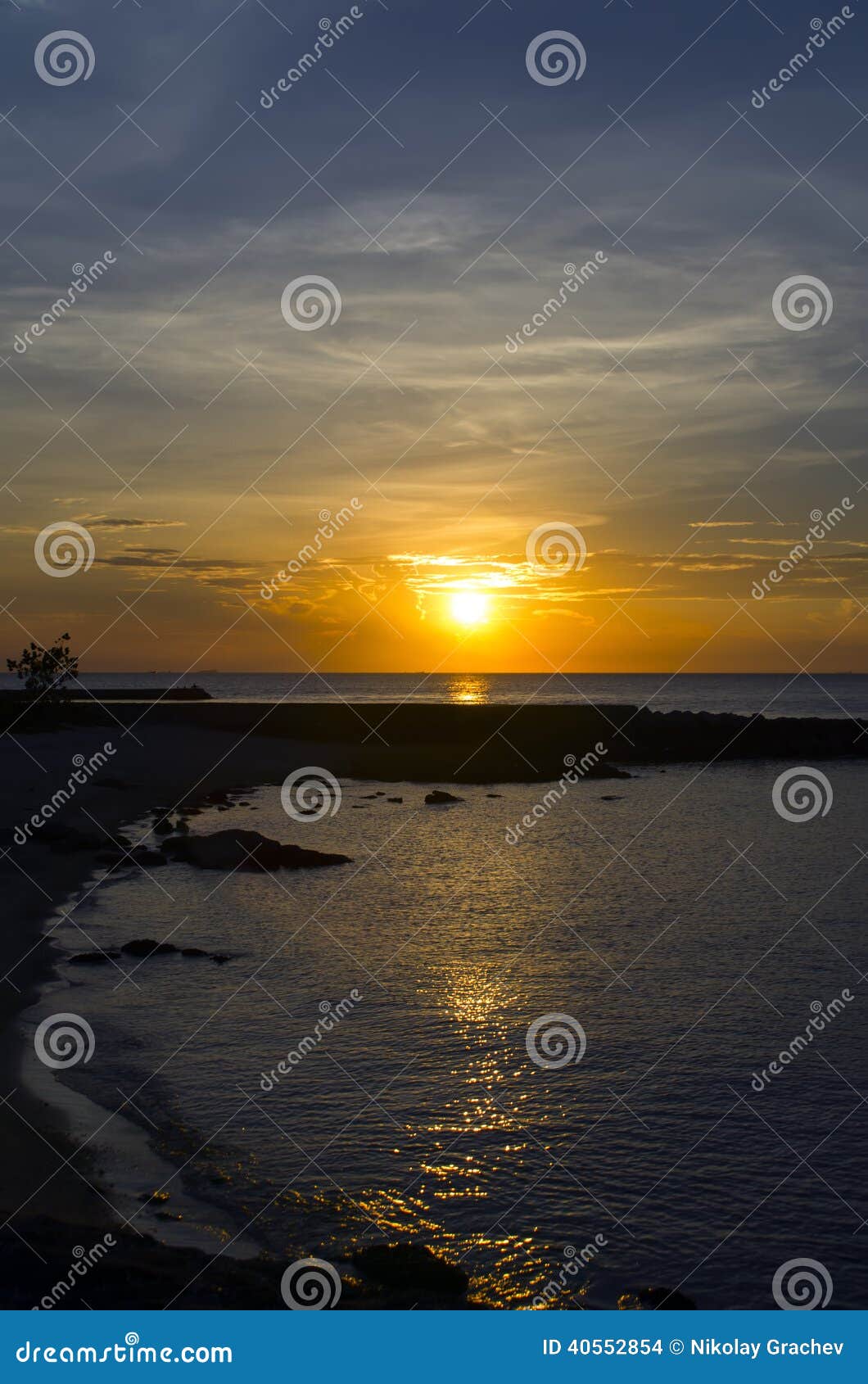 Naklua Beach Sunset. stock photo. Image of asia, coast - 40552854
