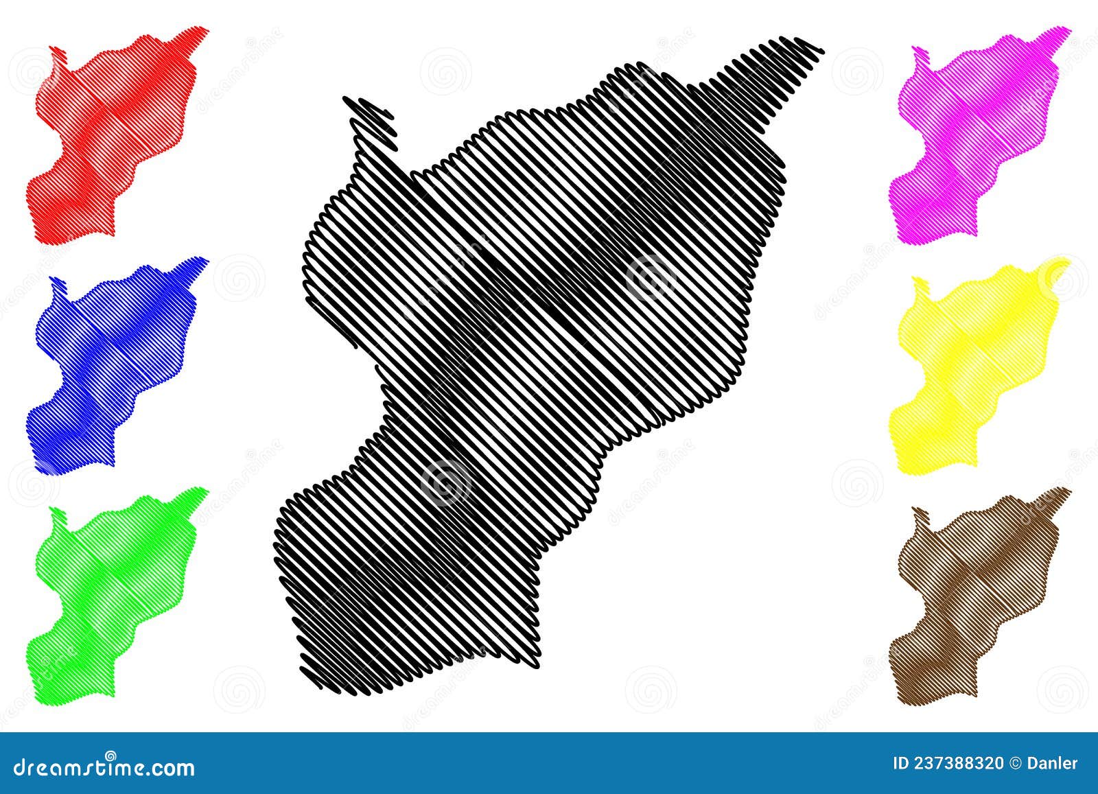 Nalbari District Assam State Republic Of India Map Vector Illustration Scribble Sketch Nalbari