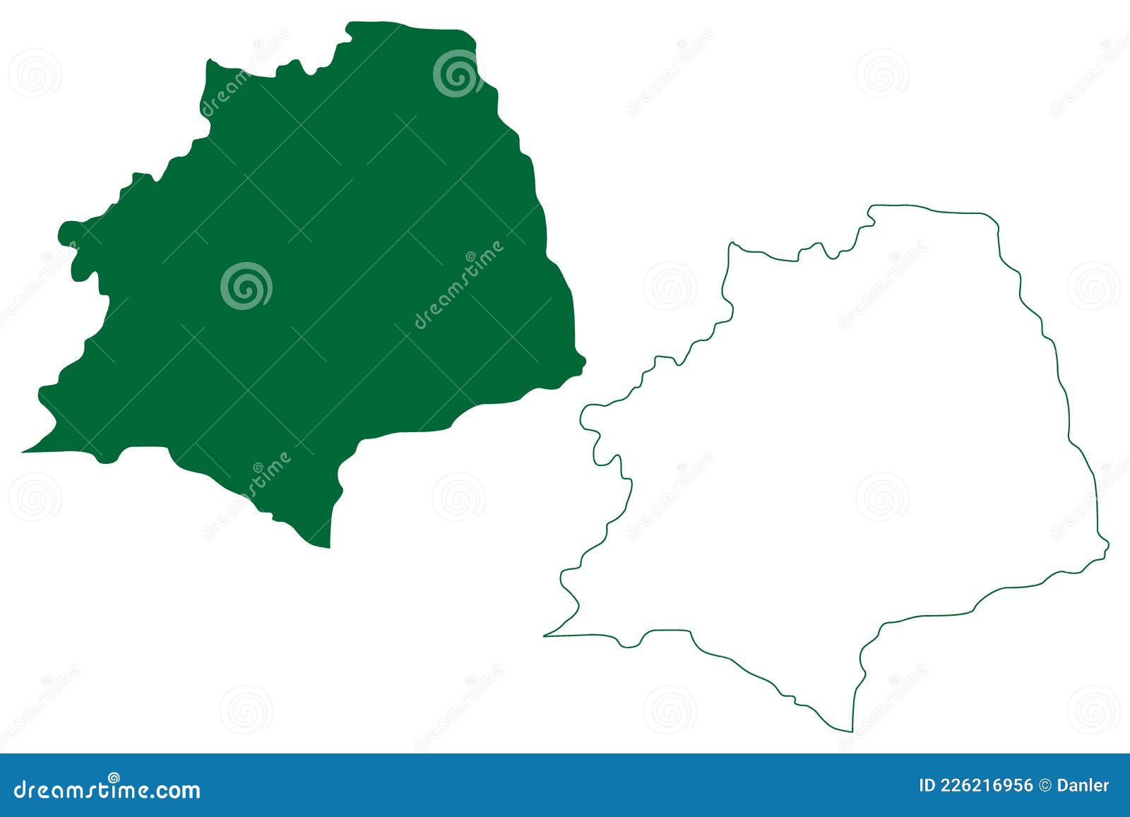 Nalgonda District Telangana State, Republic of India Map Vector ...