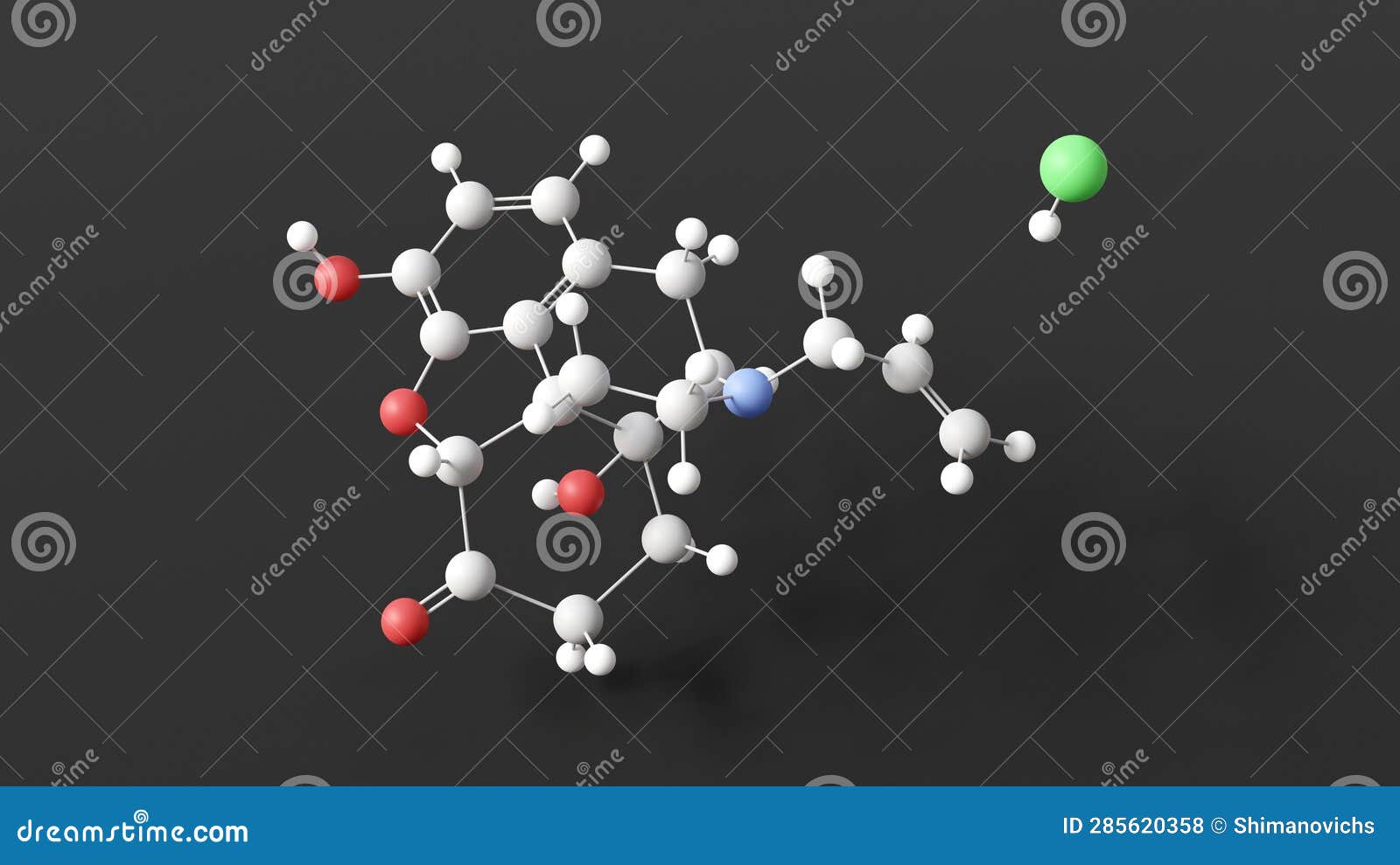 Naloxone Hydrochloride Molecule, Molecular Structure, Opioid Antagonist ...