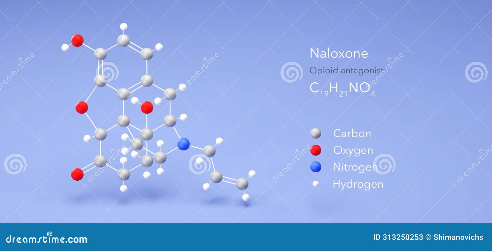 Naloxone Molecule, Molecular Structures, Opioid Antagonist, 3d Model ...