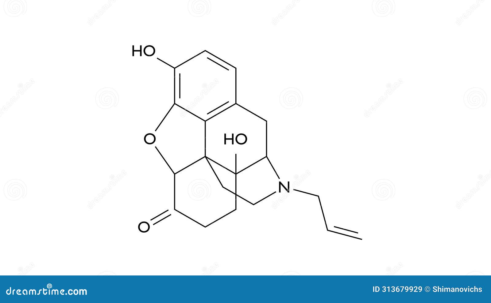 Naloxone Molecule, Structural Chemical Formula, Ball-and-stick Model ...