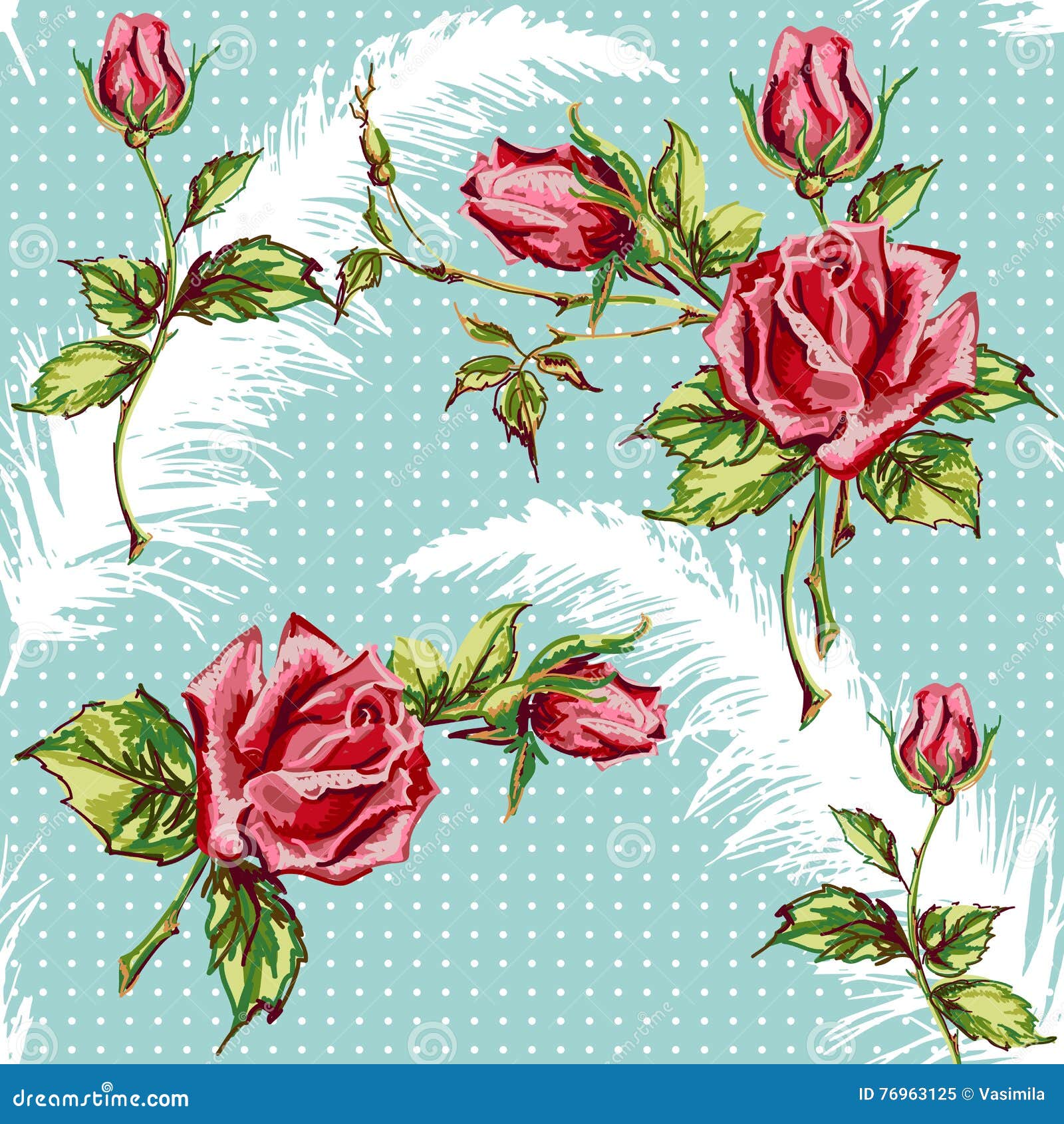 Nam patroon met pluim toe vector illustratie. Illustration of tekening ...