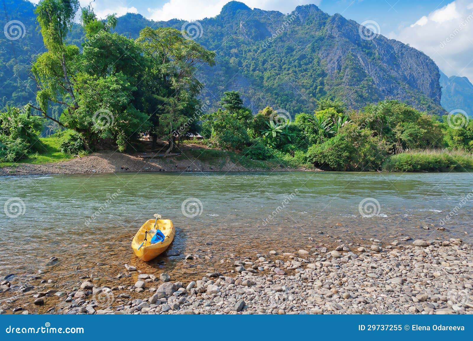 Nam Song River. Vang Vieng. Laos Stock Image - Image of landmarks ...