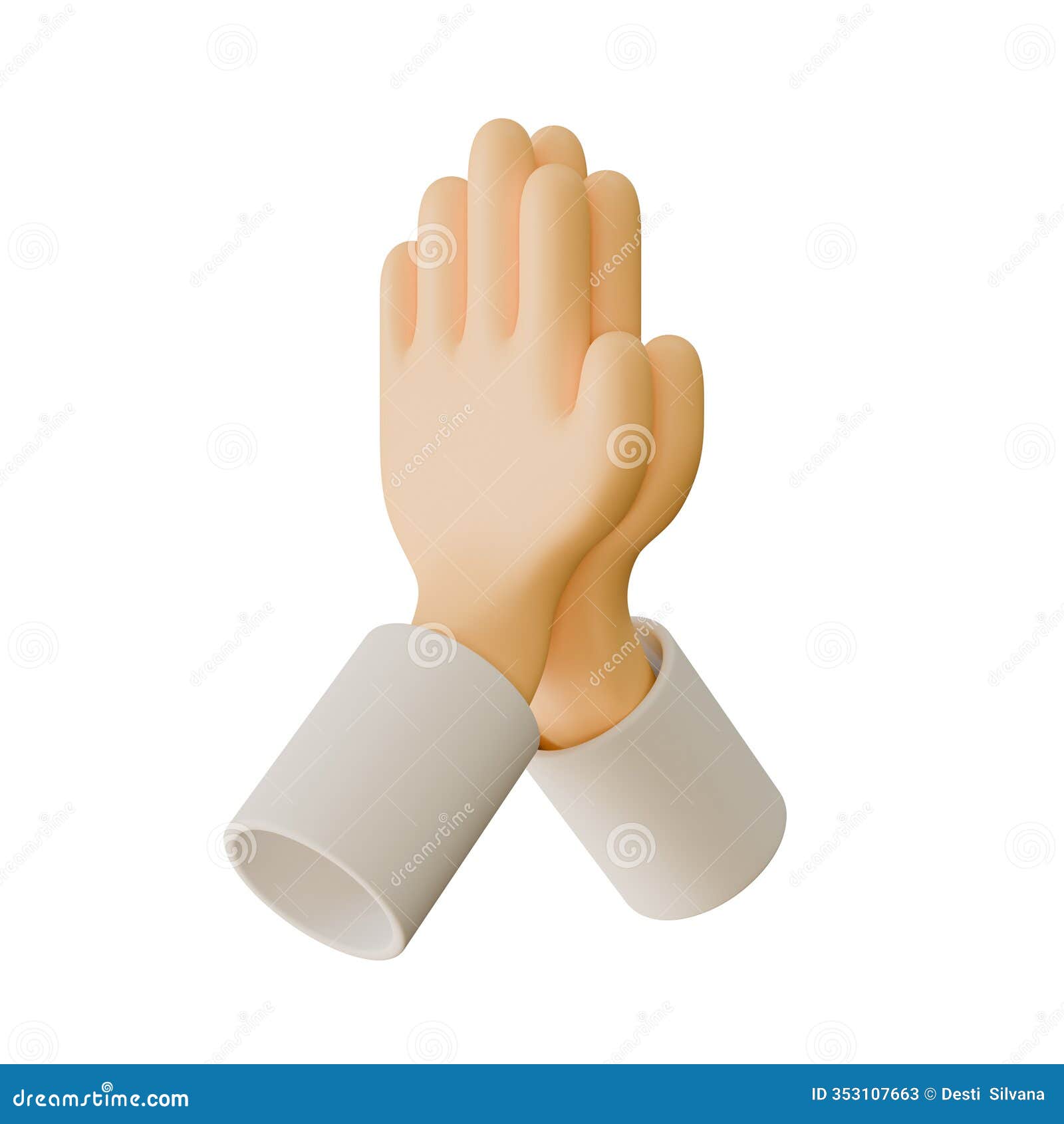Namaste Hand 3D Render Design Element Left View Stock Illustration ...