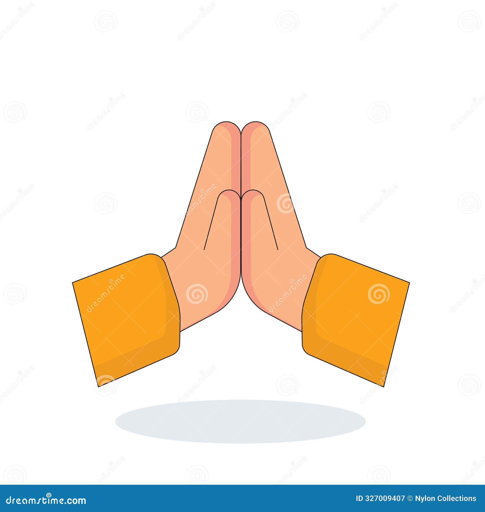 Namaste Hand Gesture On Rainbow Background. Anjali Mudra Vector ...