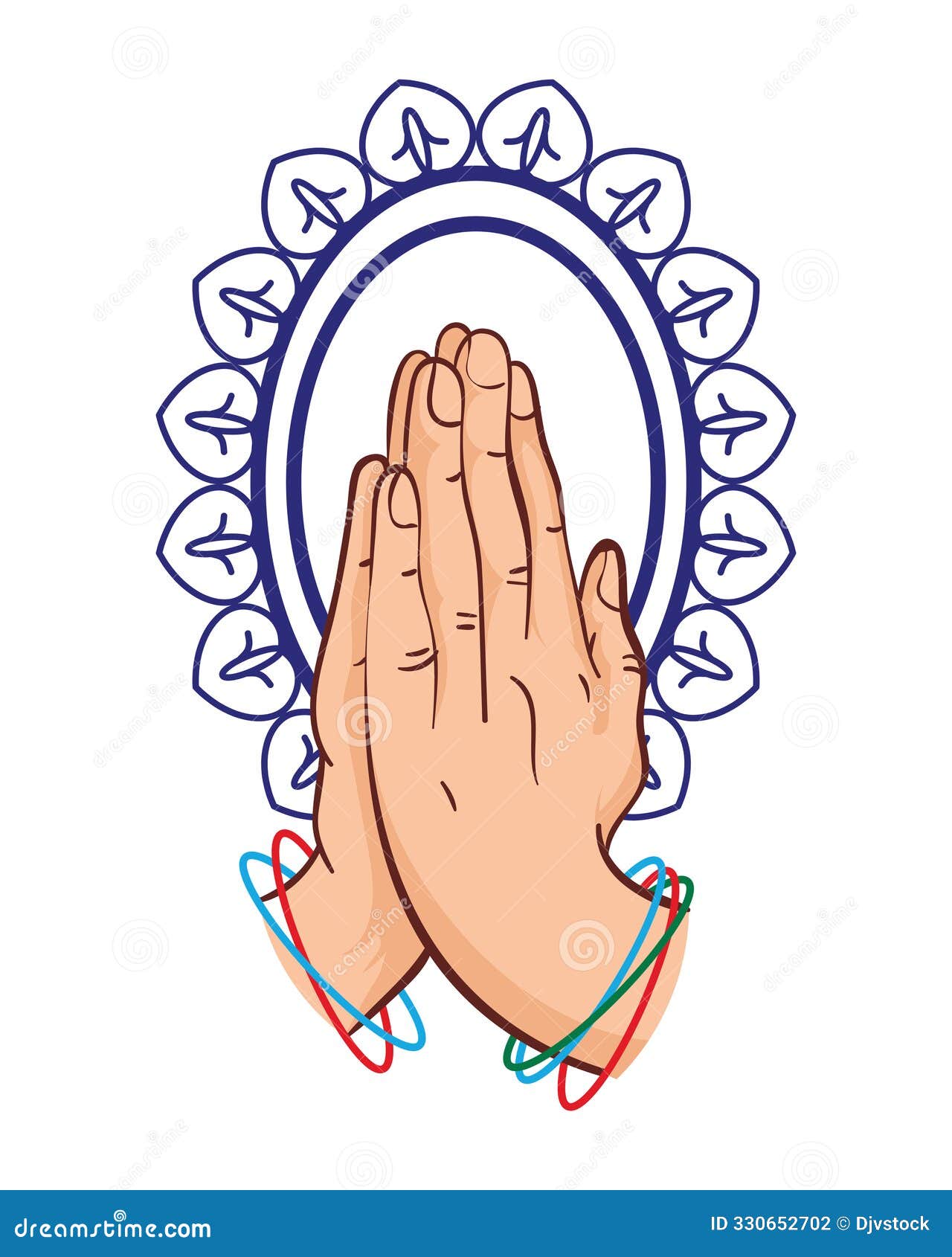 Namaste hands gesture stock illustration. Illustration of hindu - 330652702