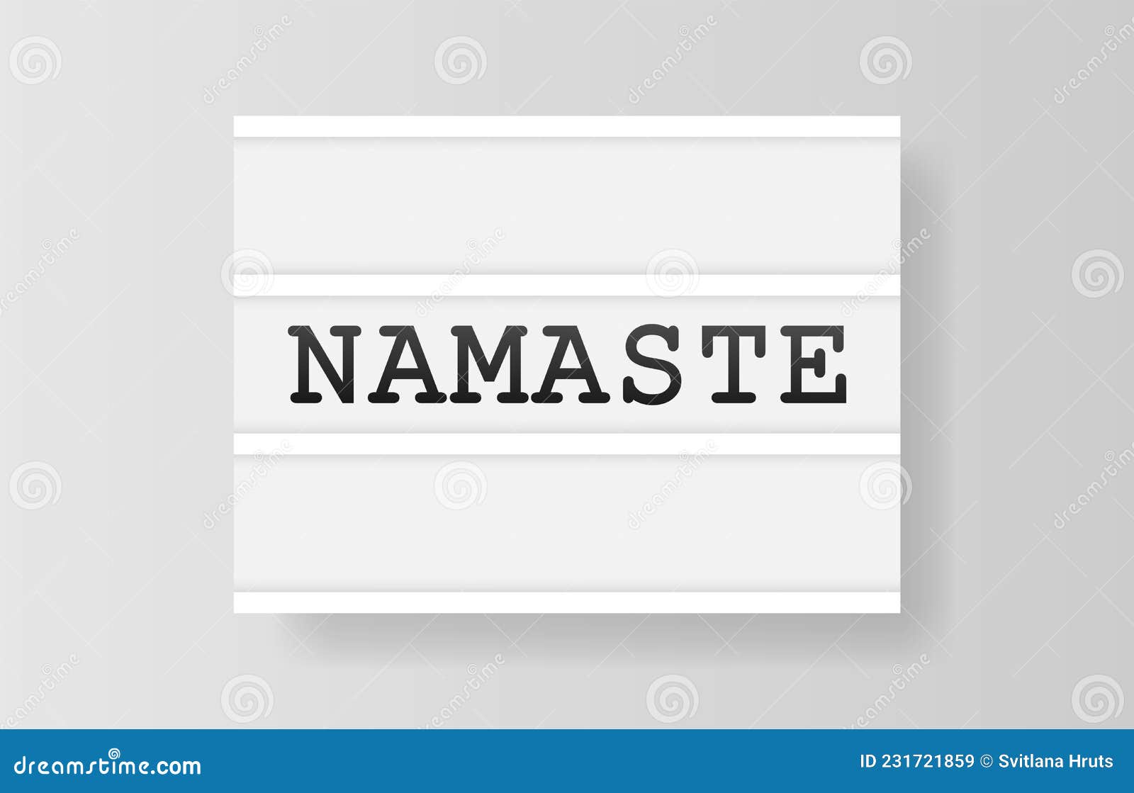 Namaste. Retro Advertising with Retro Lightbox on White Background ...
