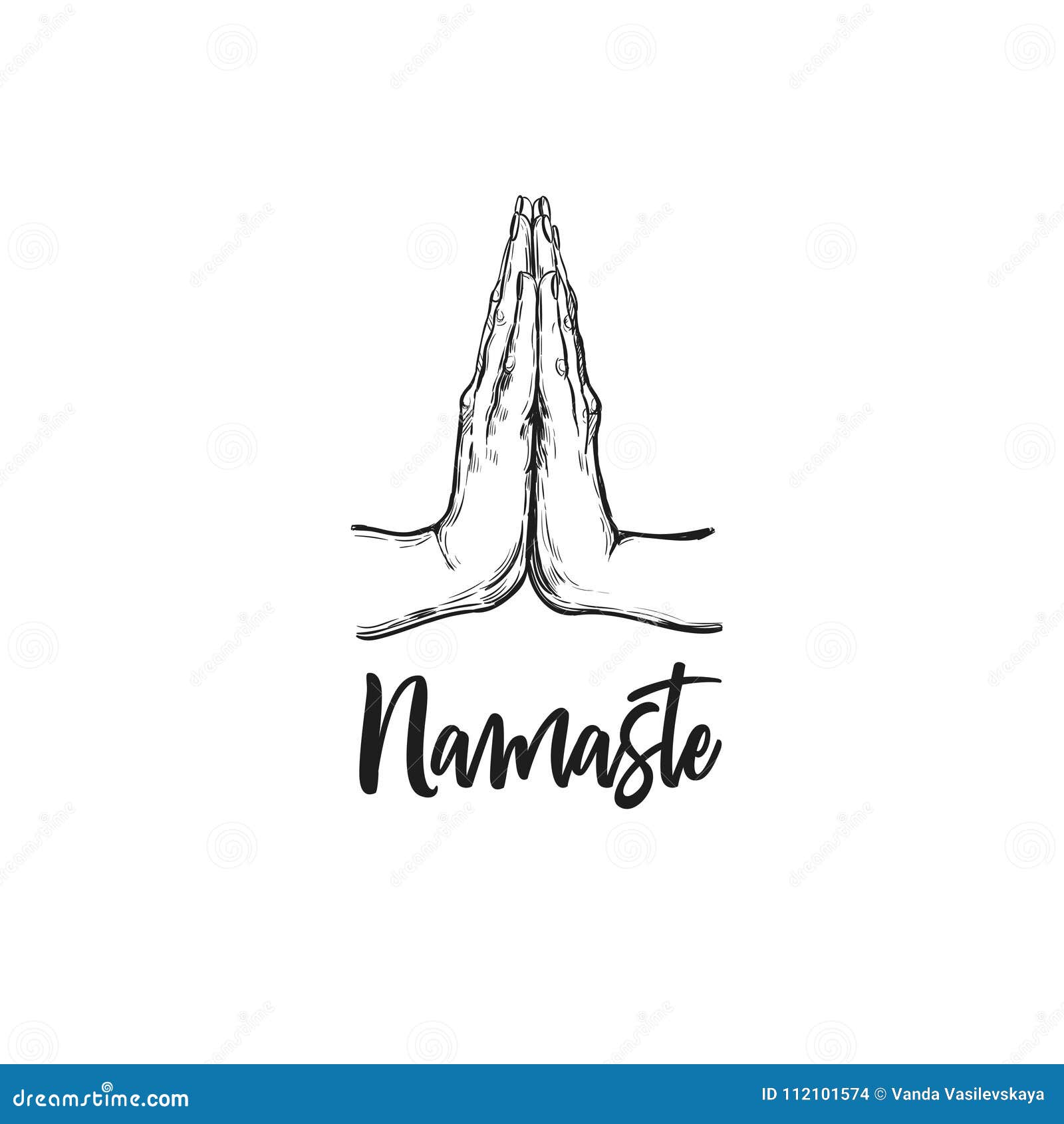 Namaste. Vector hand drawn stock vector. Illustration of cursive ...