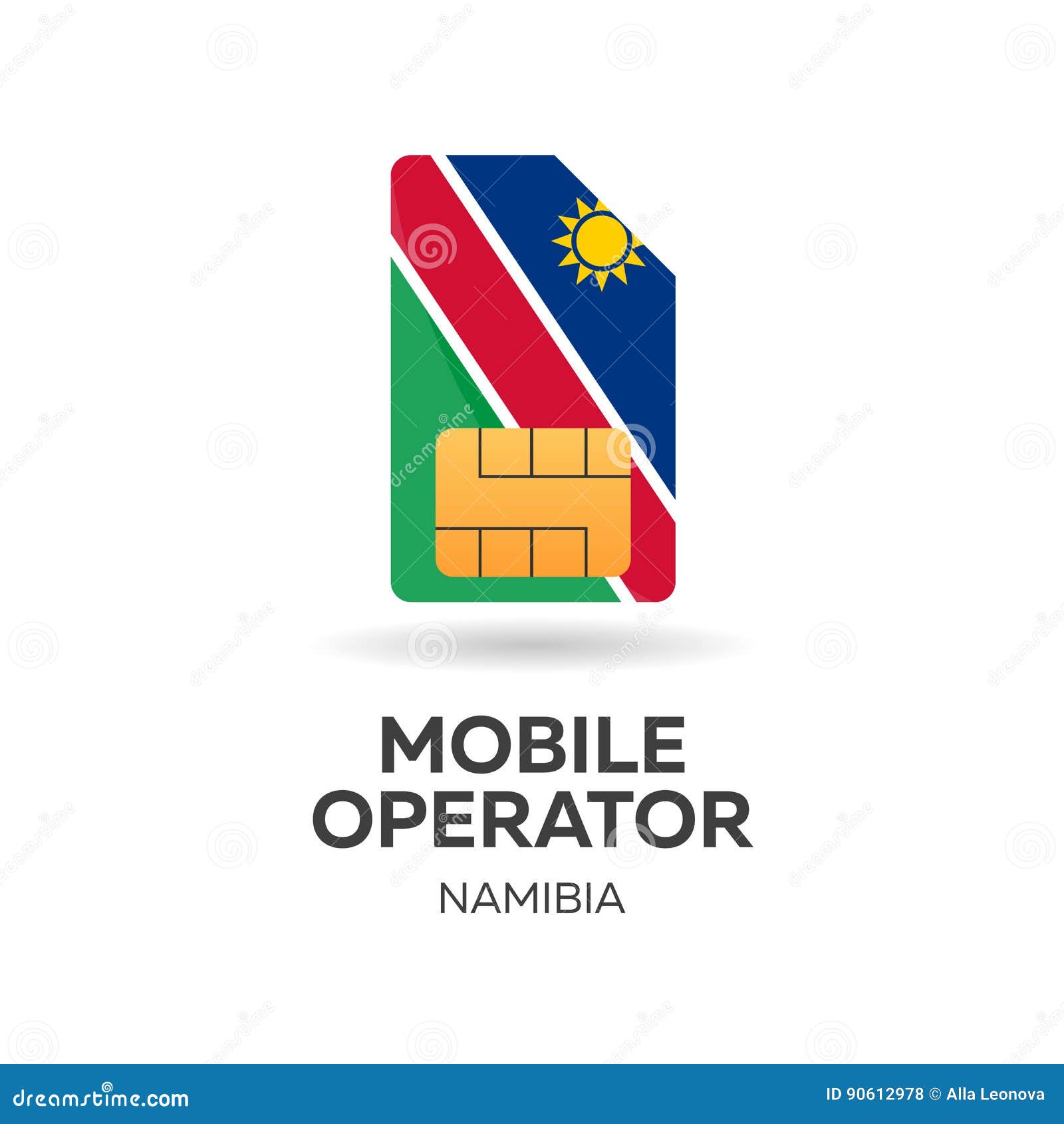 Nambia Mobile Operator. SIM Card with Flag. Vector Illustration. Stock ...