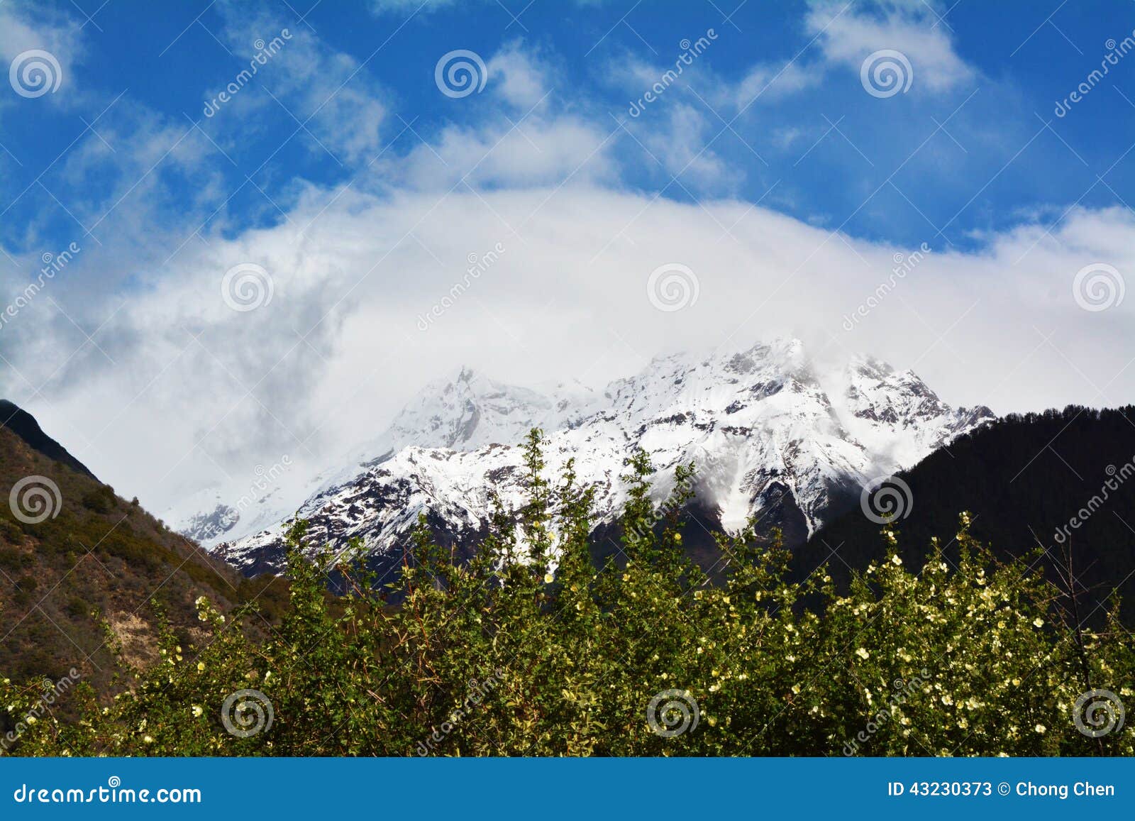 Namche barwa snow mountain stock image. Image of snow - 43230373