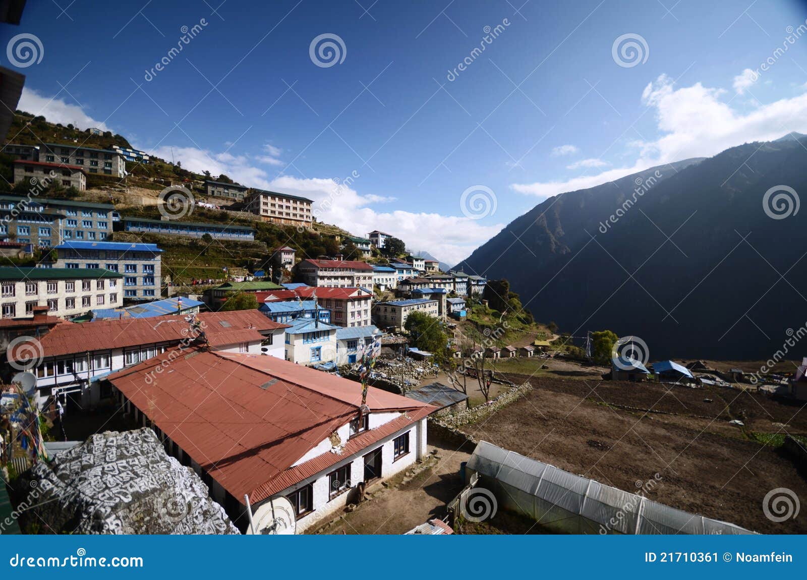 Namche Bazaar Village in Nepal Editorial Photo - Image of valley ...
