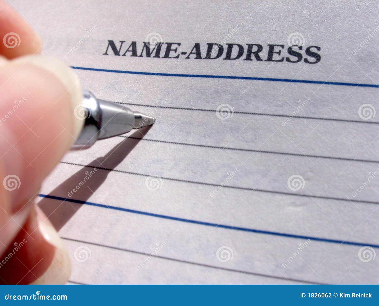 Name & Address? stock photo. Image of fingers, contact - 1826062