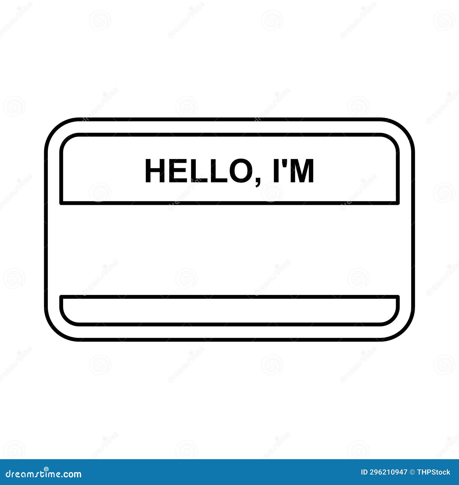 Name Badge Vector Line Drawing Stock Illustration - Illustration of ...