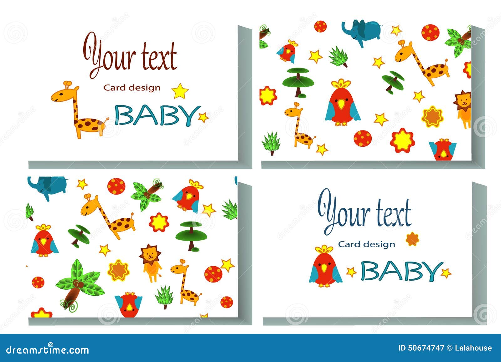 Name Card with African Animals Stock Vector - Illustration of ...