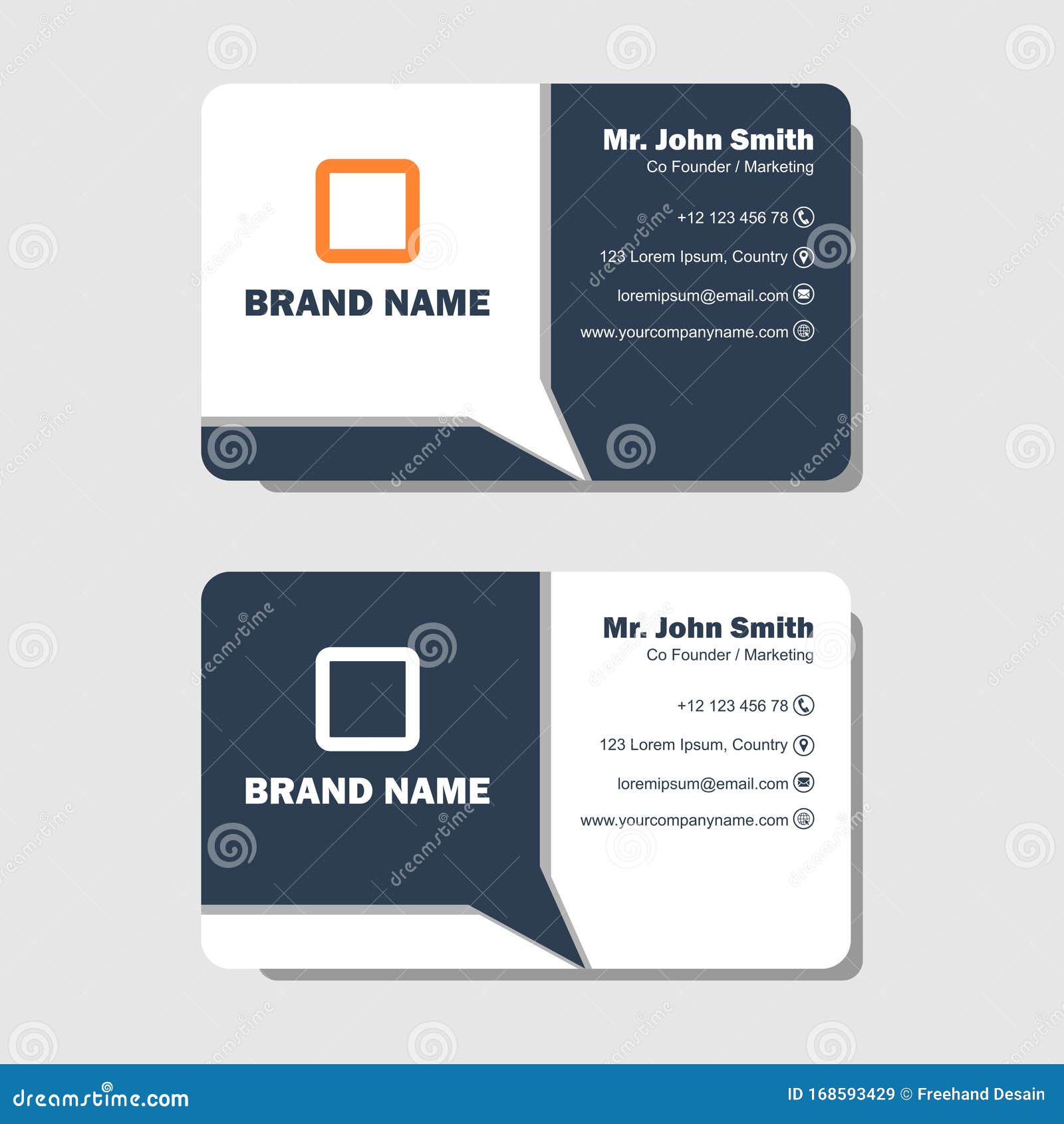 Name Card Background Design Template with Isolated Vector and Two Side ...