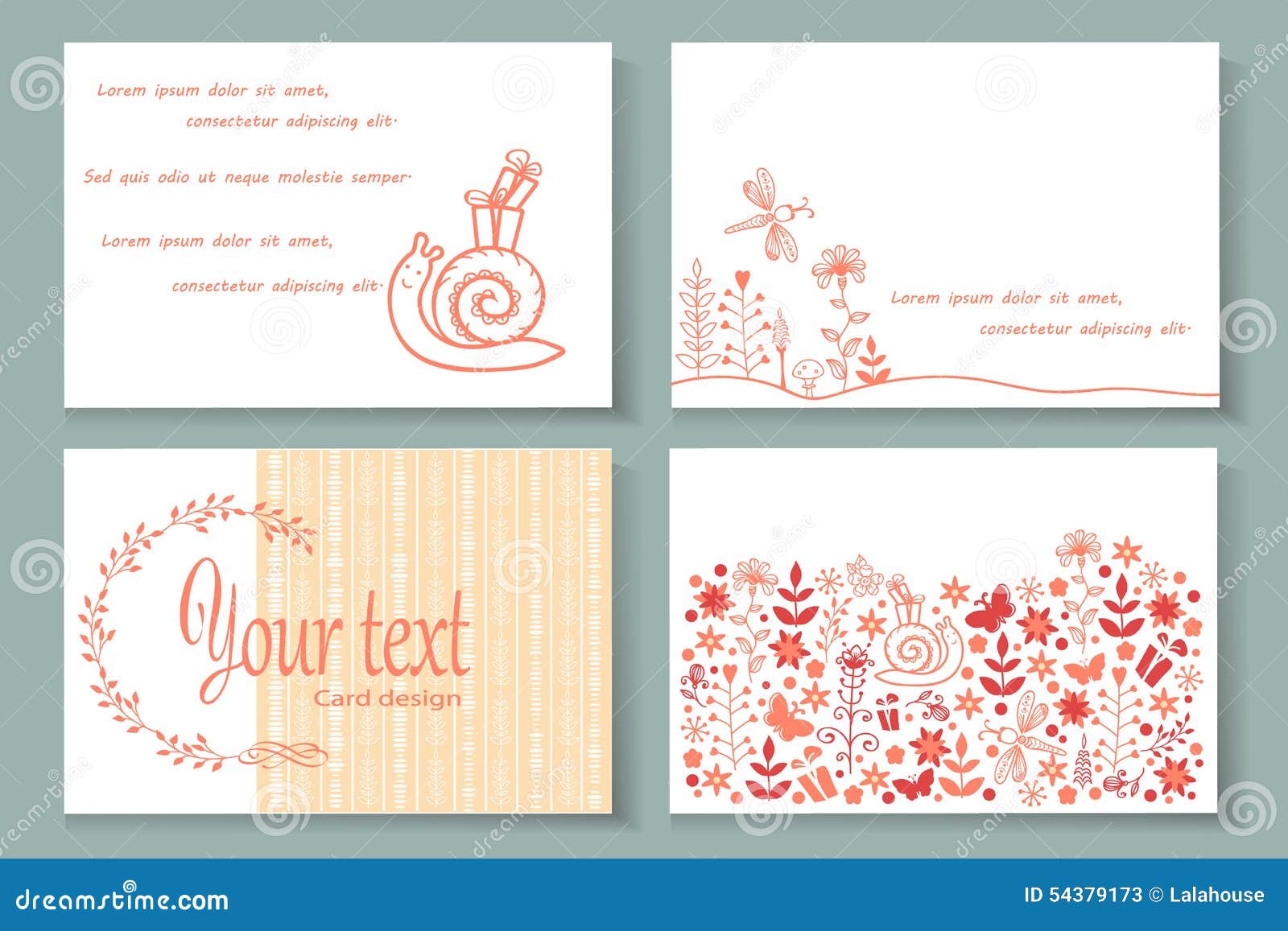 Name card with flowers. stock vector. Illustration of name - 54379173