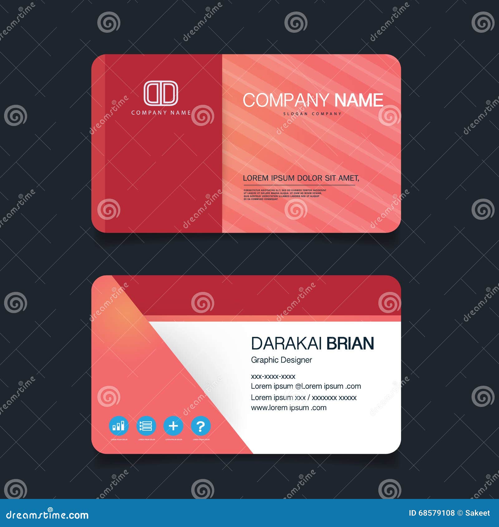 Name Card, Modern Simple Business Card Template. Vector Illustration ...