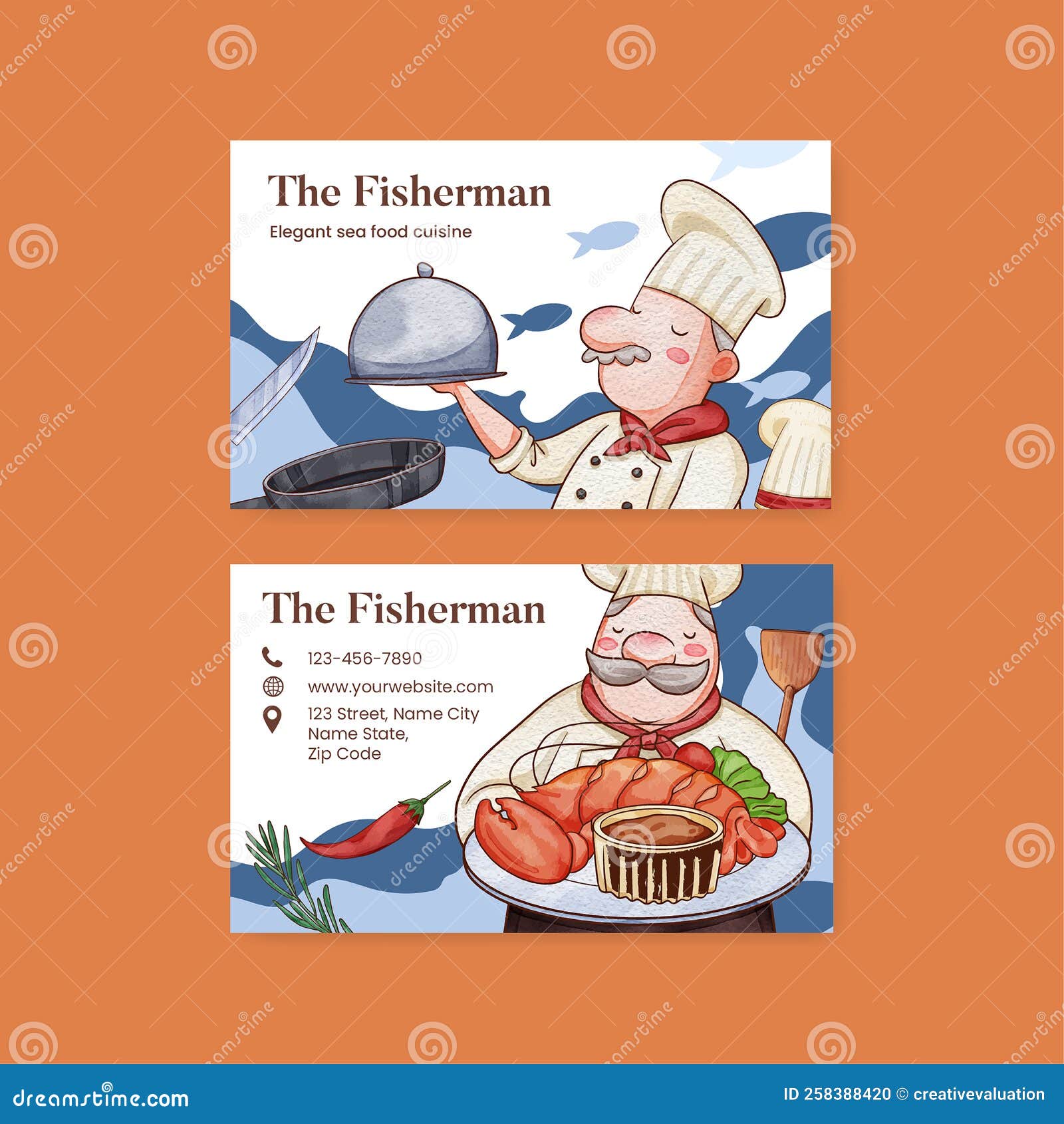 Name Card Template with Chef Day Concept,watercolor Style Stock ...