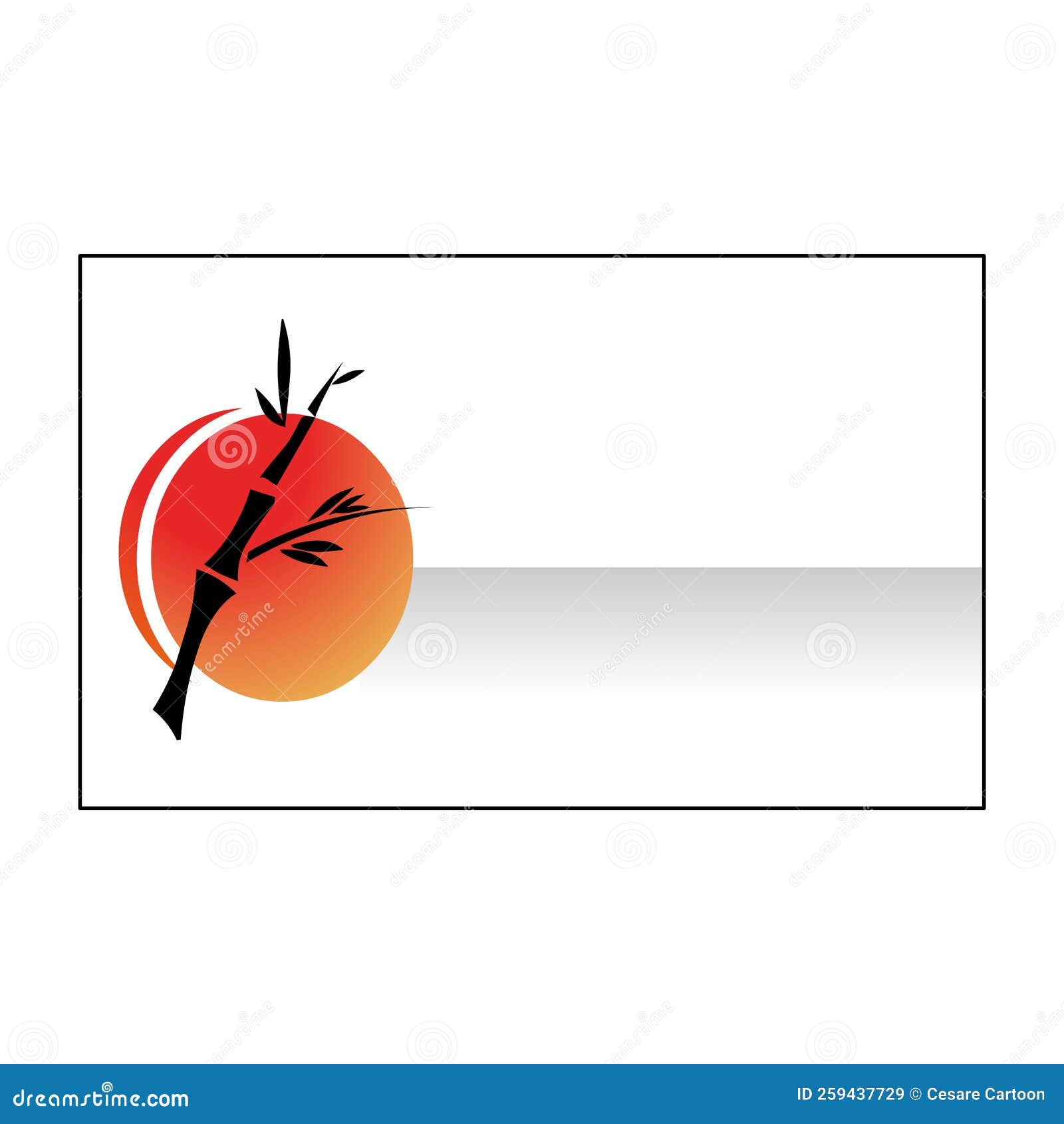 Name Card Template Bamboo and Sun Stock Vector - Illustration of card ...