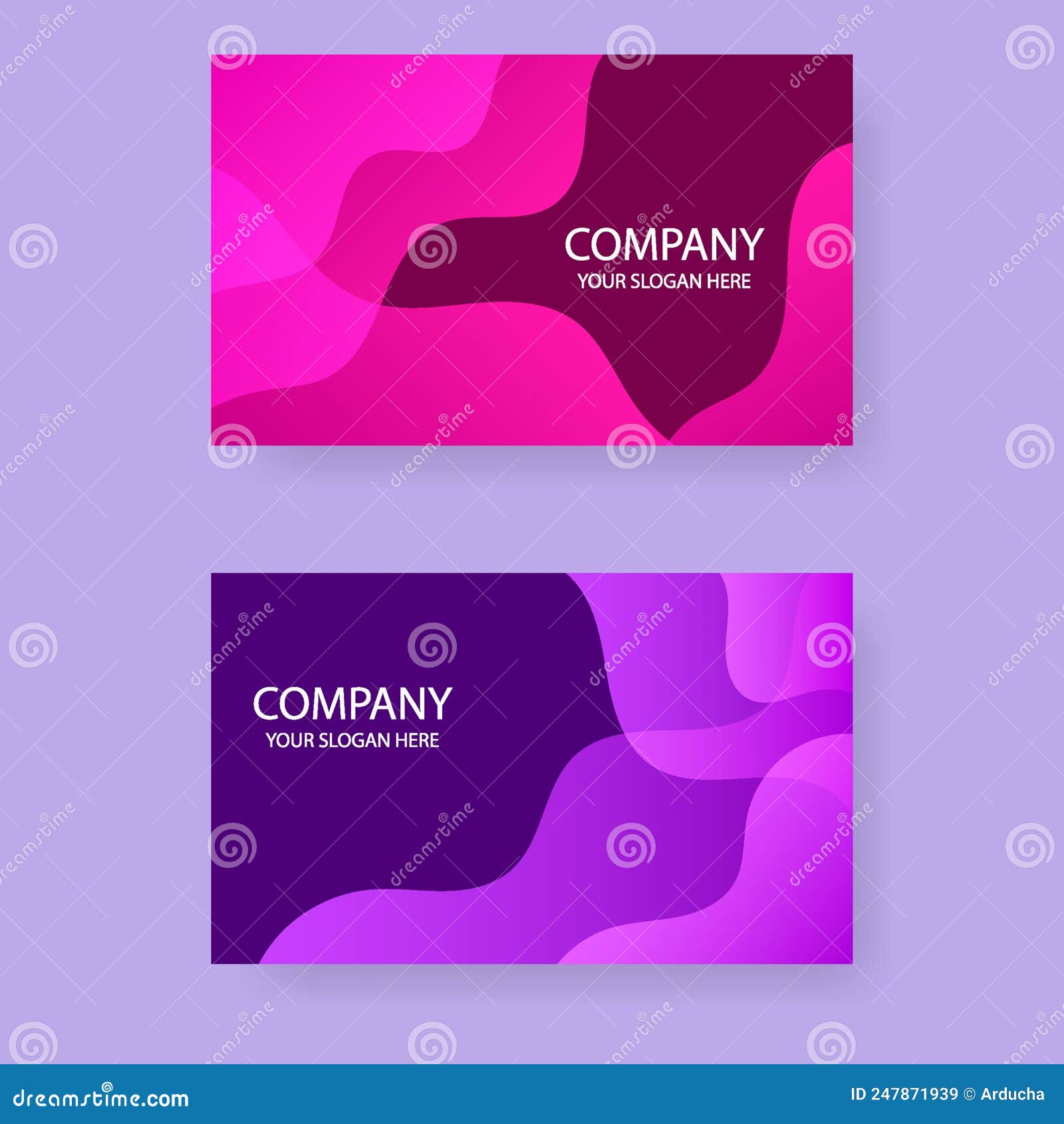 Name Card Template Front Back Set Stock Vector - Illustration of ...