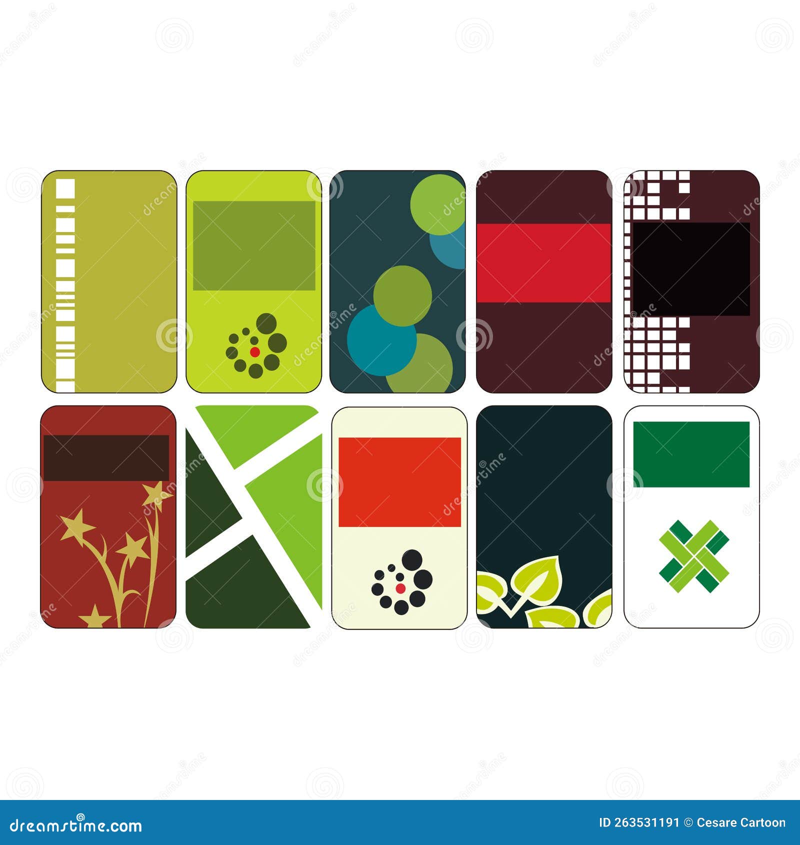 Name card template set stock vector. Illustration of name - 263531191