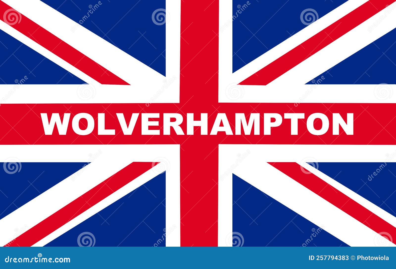 The Name of the City of Great Britain on the Background of the Flag ...