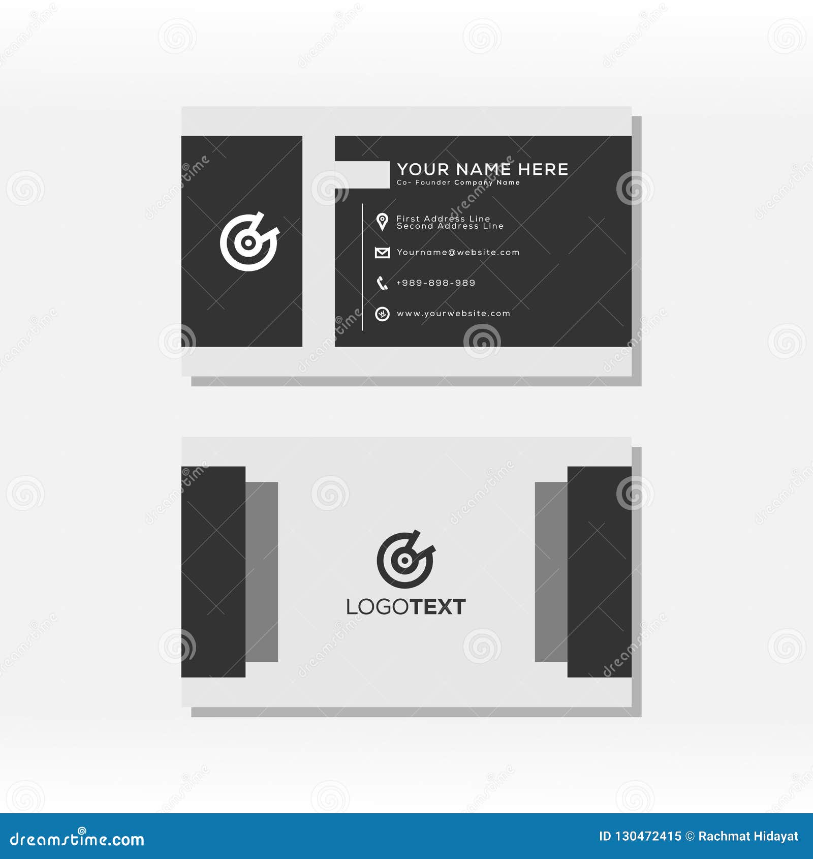 Business Card Geometric Basic Shape Template Stock Vector ...