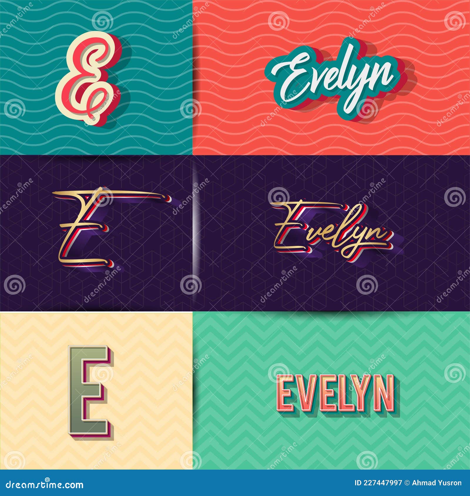 Evelyn Name Text Word With Love Heart Hand Written For Logo Typography ...