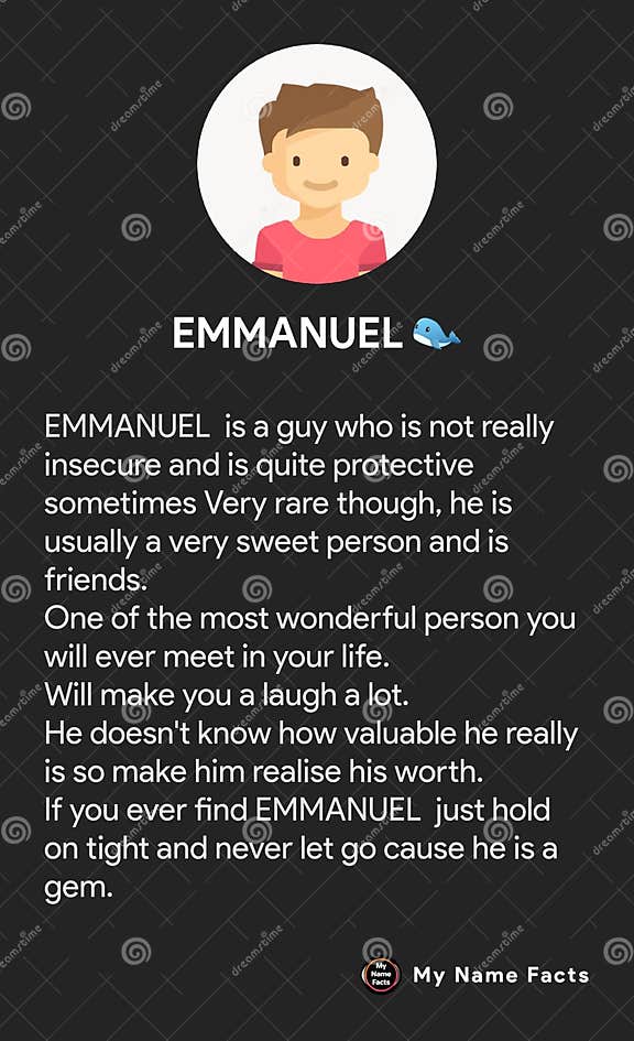 Name facts of Emmanuel stock illustration. Illustration of emmanu ...