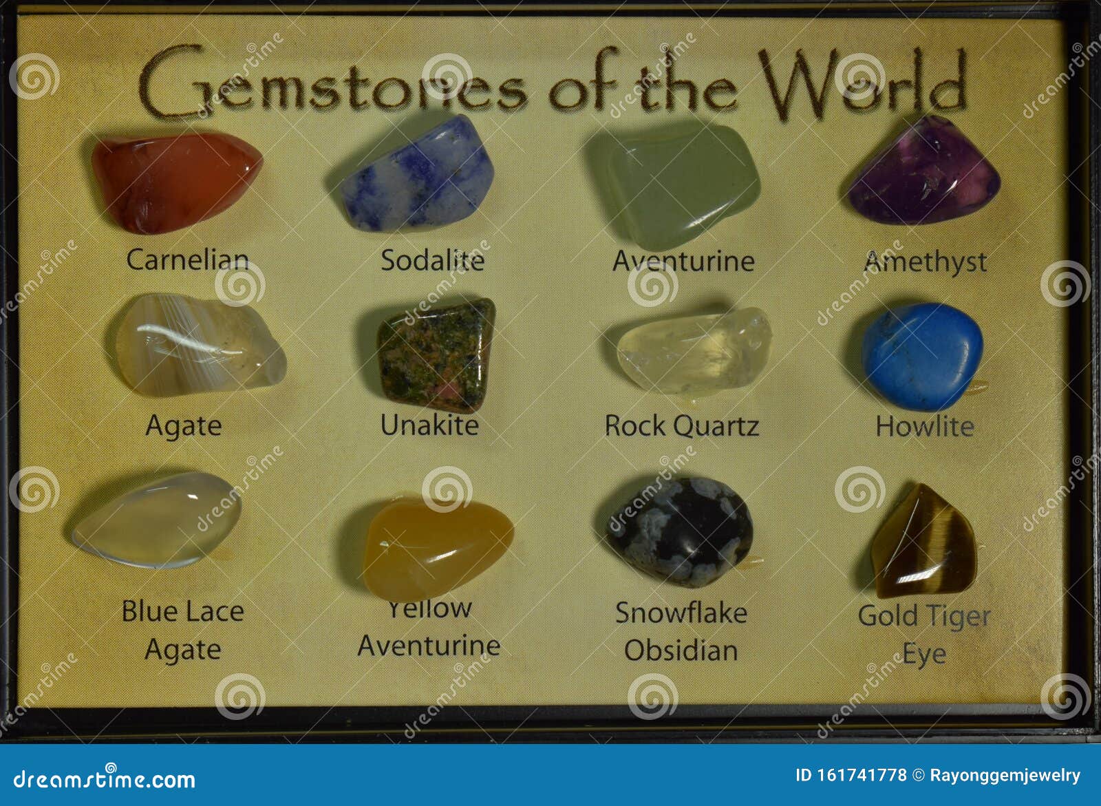 Name and Features of Different Types of Gems To Study Stock Photo ...