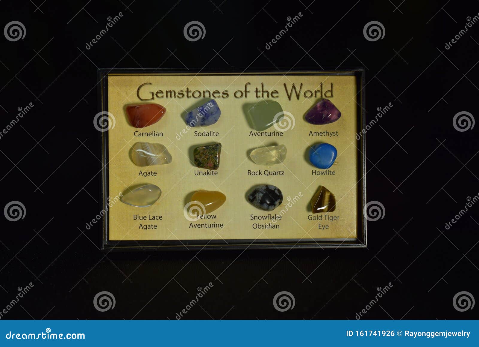 Name and Features of Different Types of Gems To Study Stock Photo ...