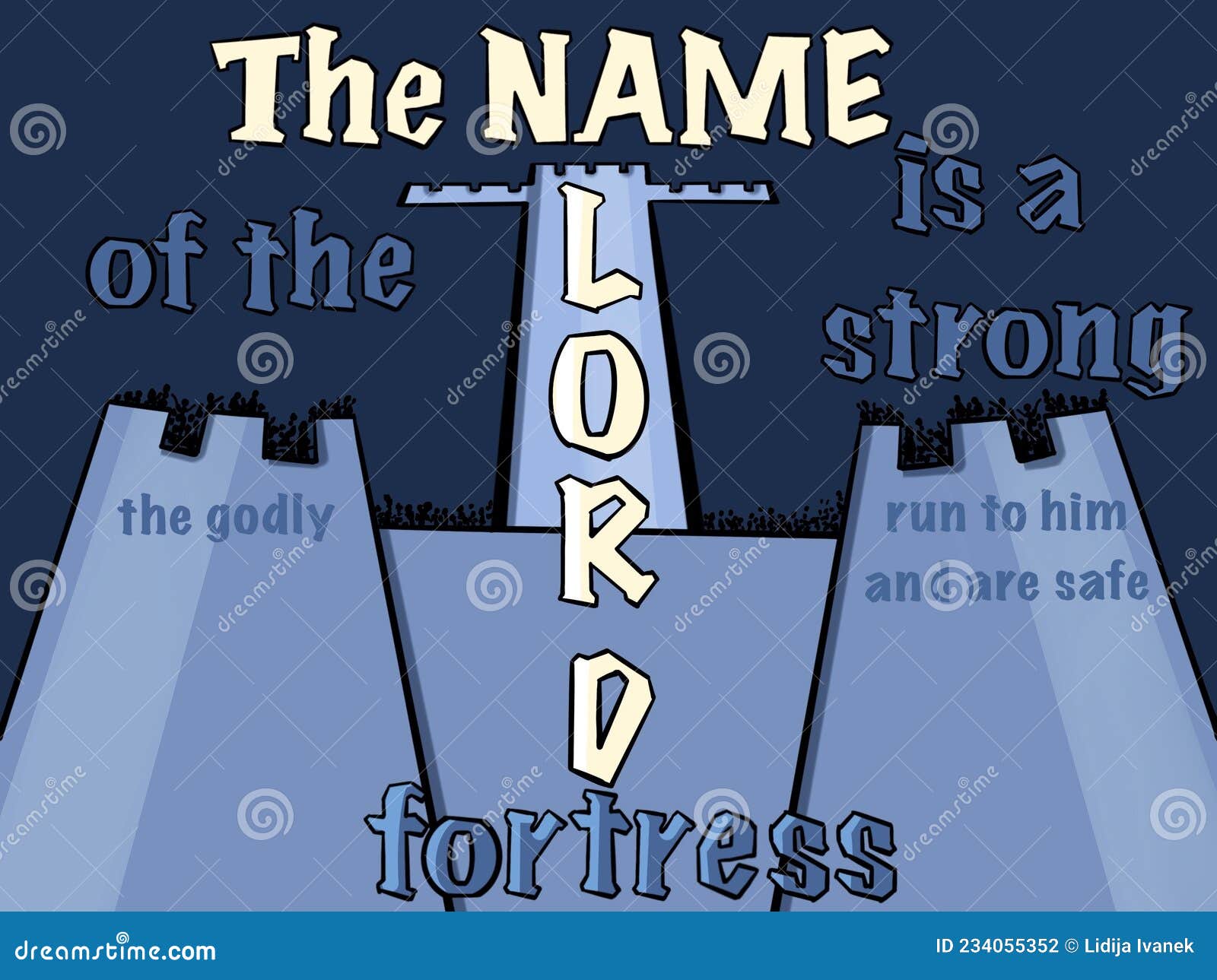 The Name of the Lord stock illustration. Illustration of church - 234055352