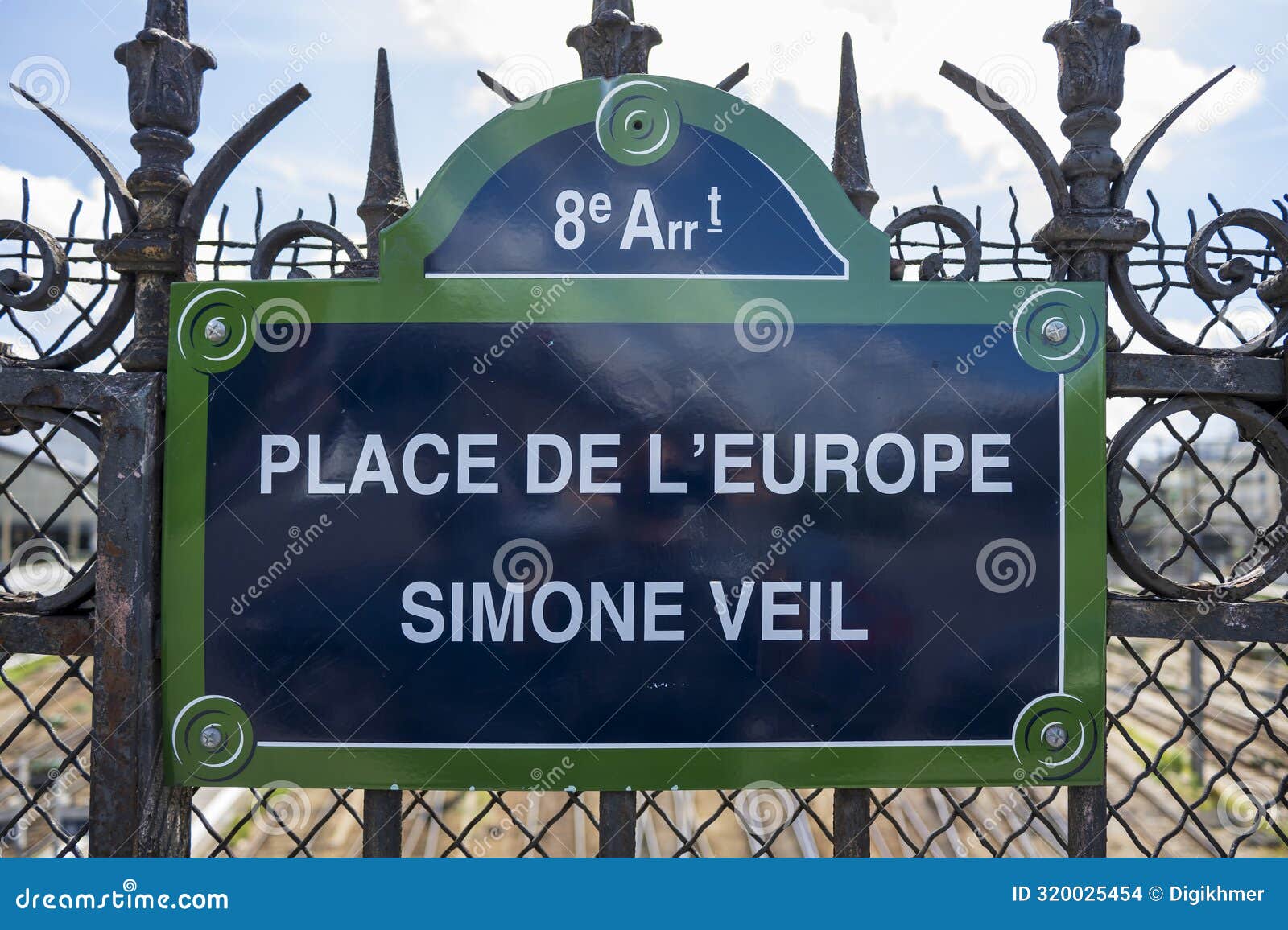 A Plate of Place of Europe, Simone Veil Place, in the 8th District of ...