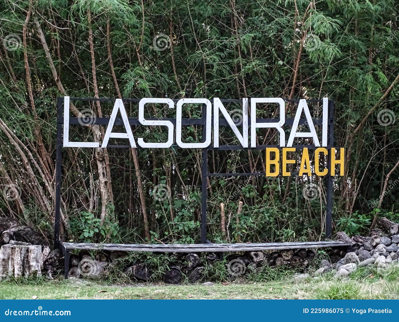 Name Sign of Lasonrai Beach Stock Image - Image of forest, grass: 225986075