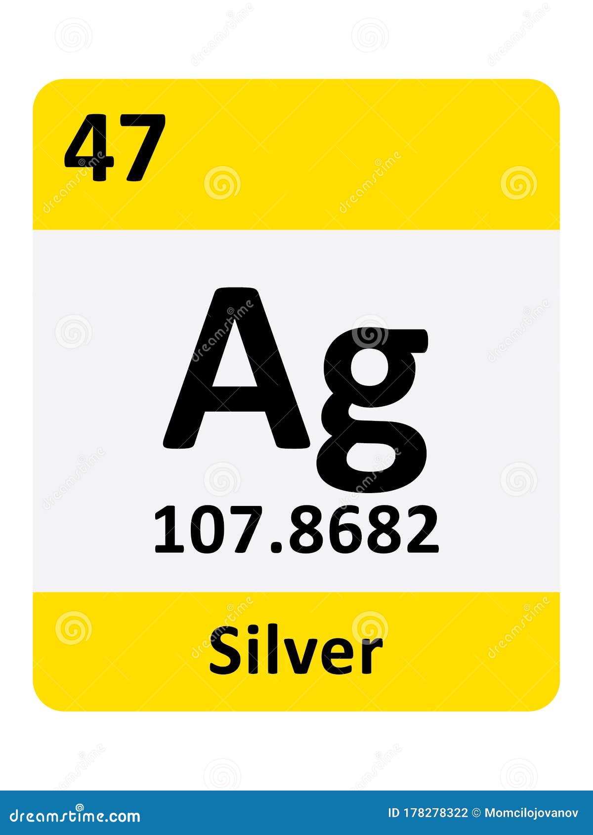 Periodic Table Symbol of Silver Stock Vector - Illustration of gallium ...