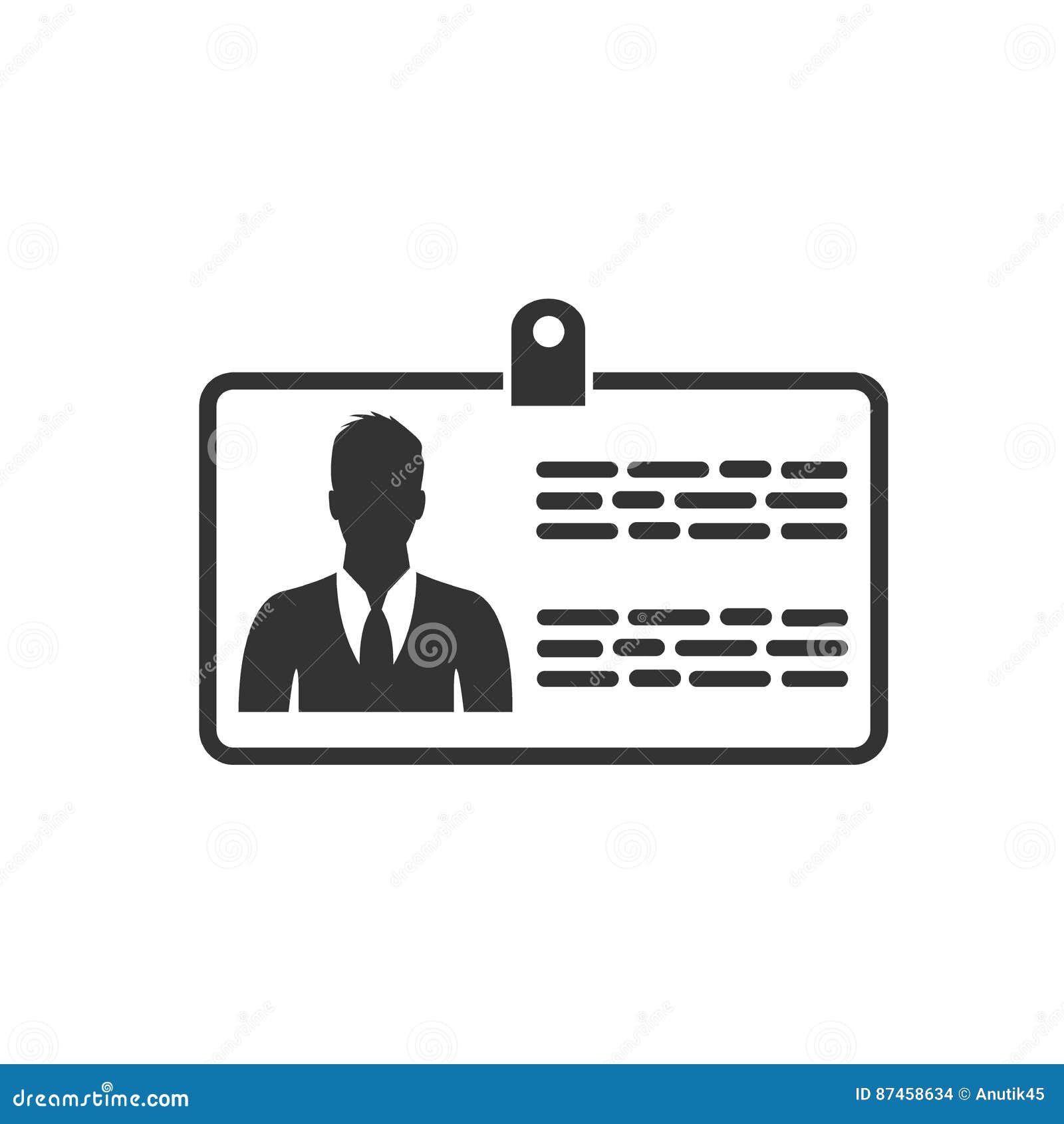 Name tag, icon vector stock vector. Illustration of pass - 87458634