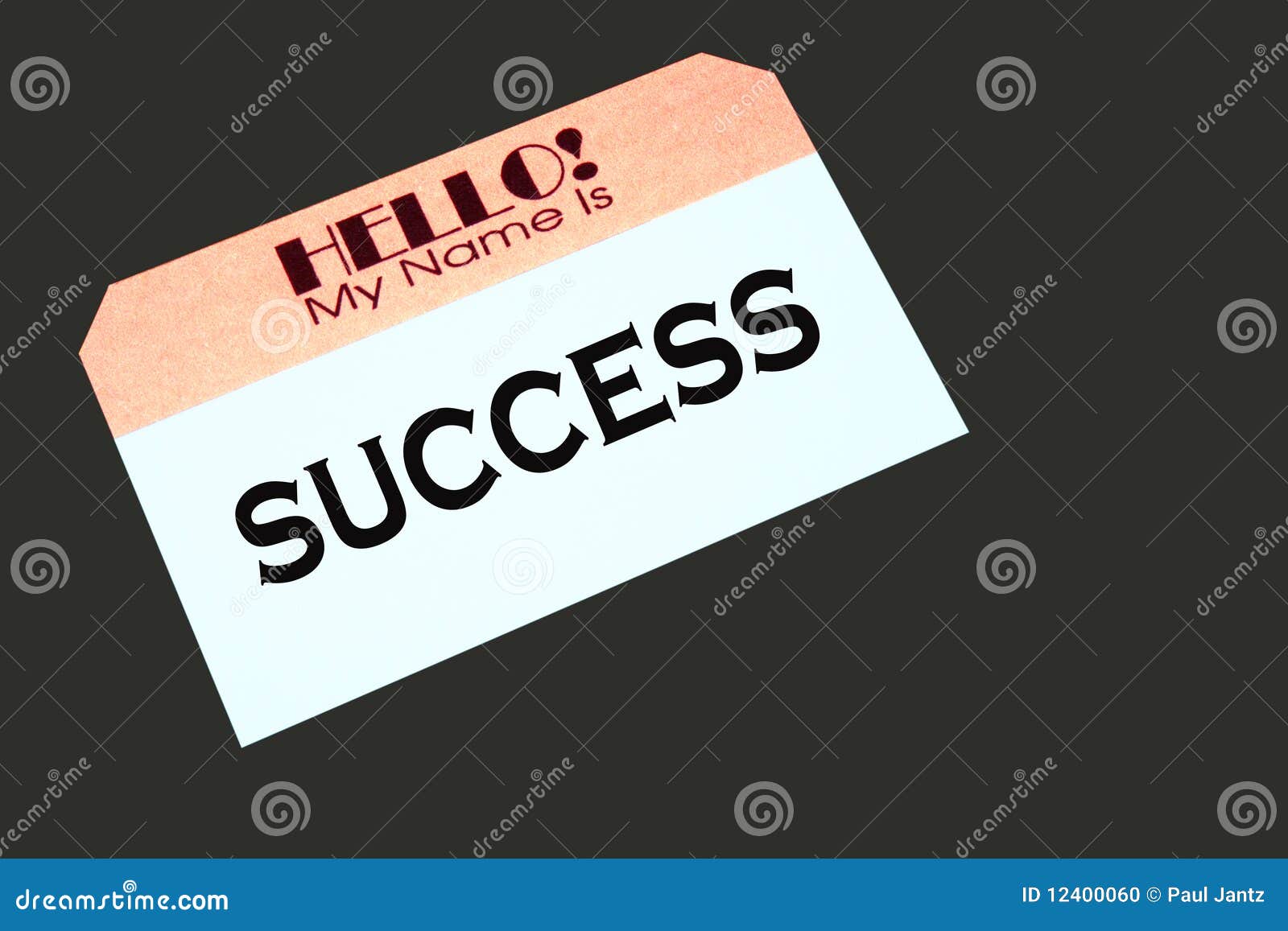 Name Tag Indicating Success Stock Photo - Image of perform, success ...