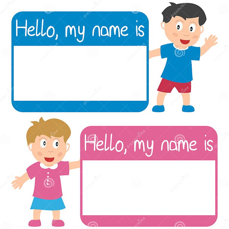 Name Tag with Kids stock vector. Illustration of baby - 25315262
