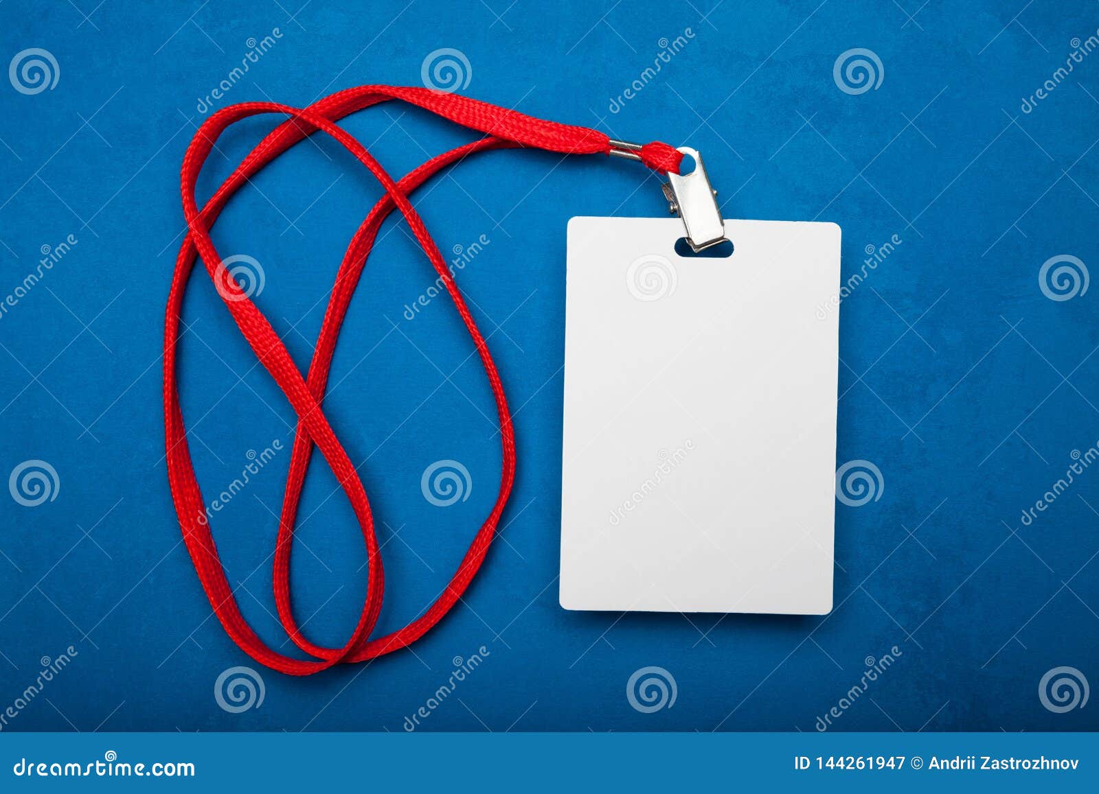 Name Tag with Red Ribbon, Mockup Stock Image - Image of plastic, badge ...