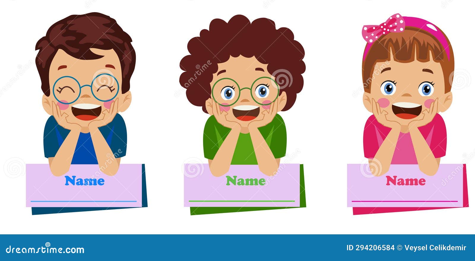 Name Writing Card and Cute Boy Stock Vector - Illustration of pencil ...